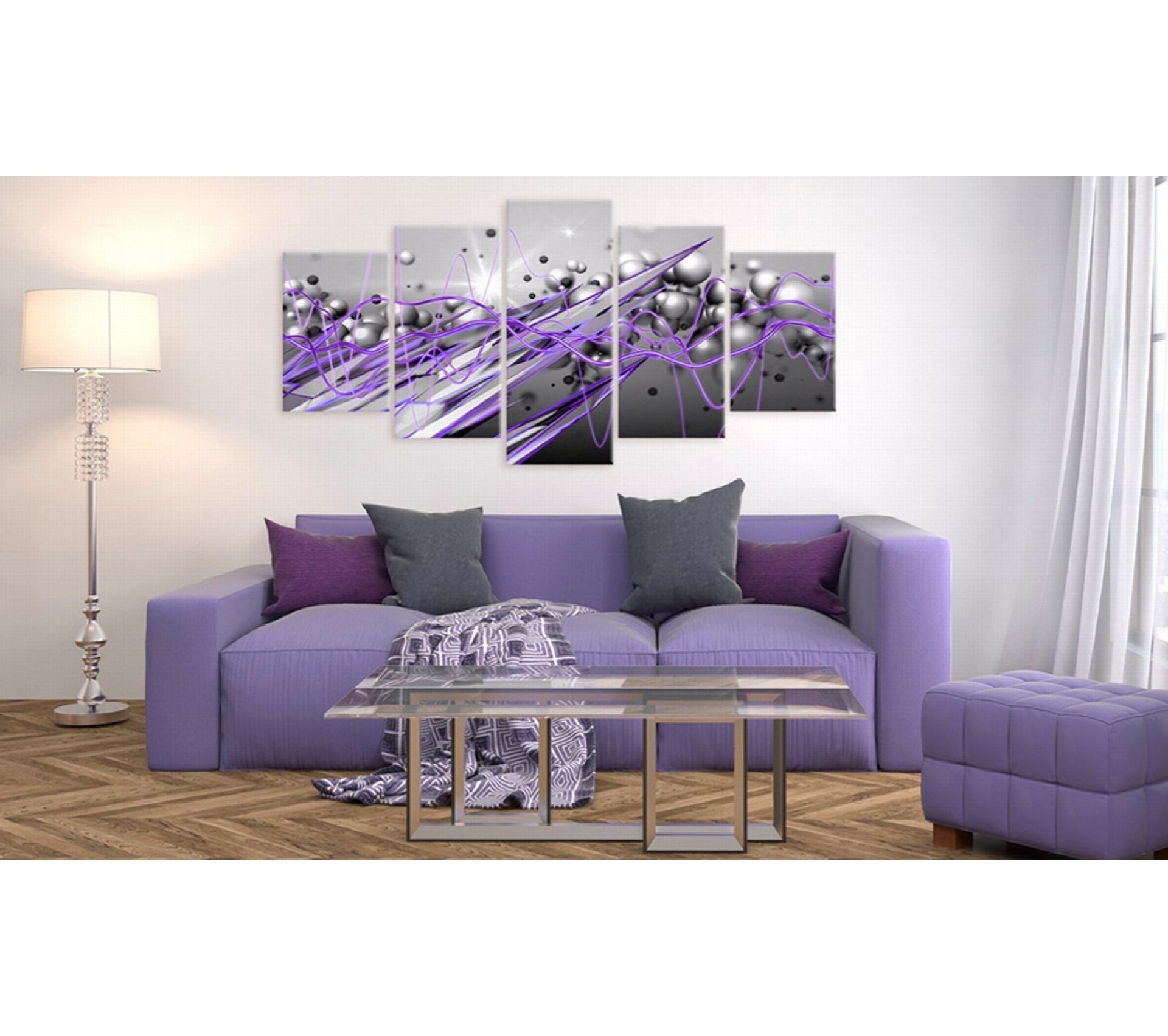 Tableau Grève Violette 200 X 100 Cm Violet - Tableau - Toile BUT