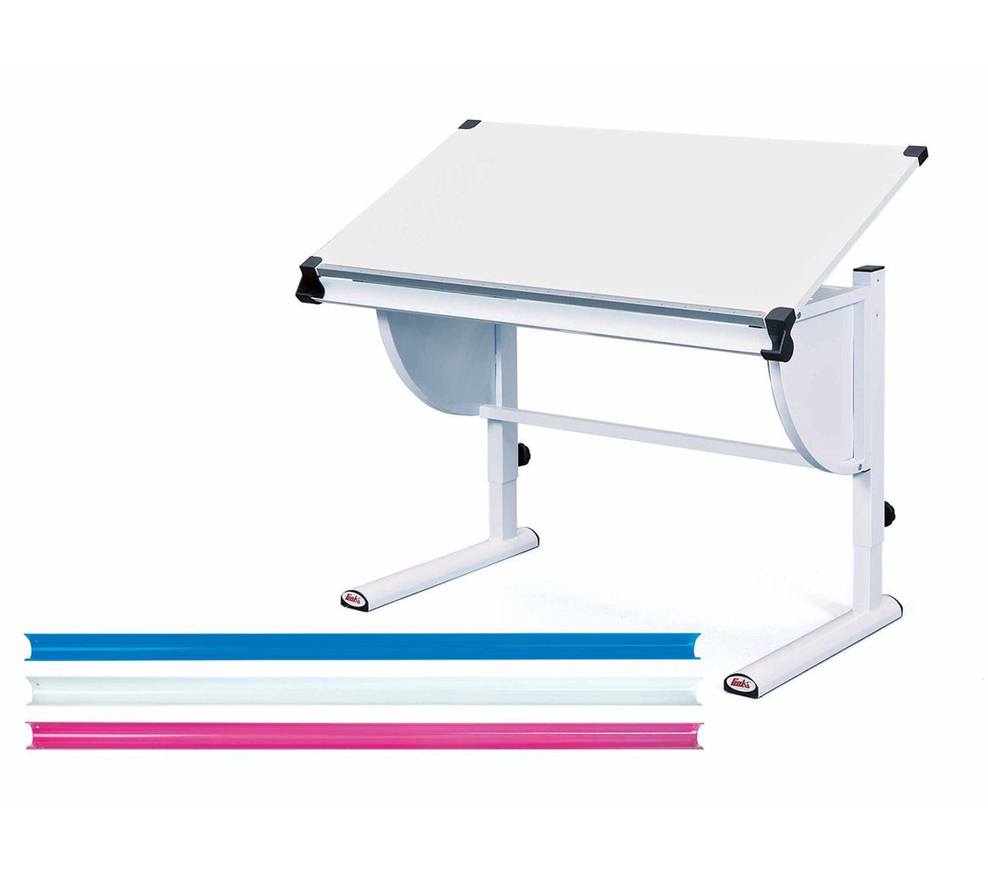 Bureau Réglable Avec Plateau Blanc - L110 X H63-93 X D60 Cm - Bureau ...