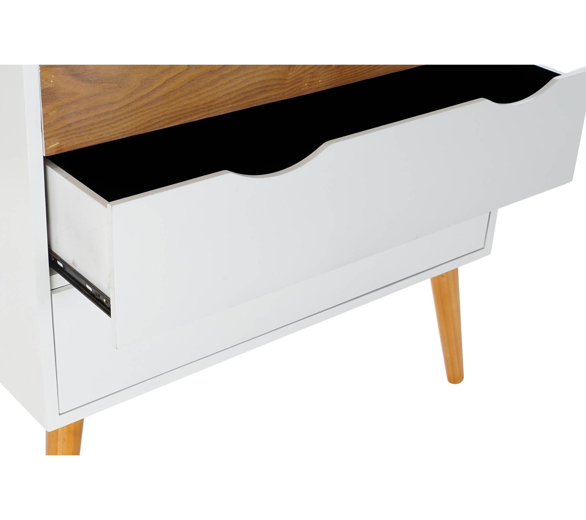 Commode En Bois Mdf Blanc Avec 4 Tiroirs - Largeur 80 X Hauteur 80 X ...