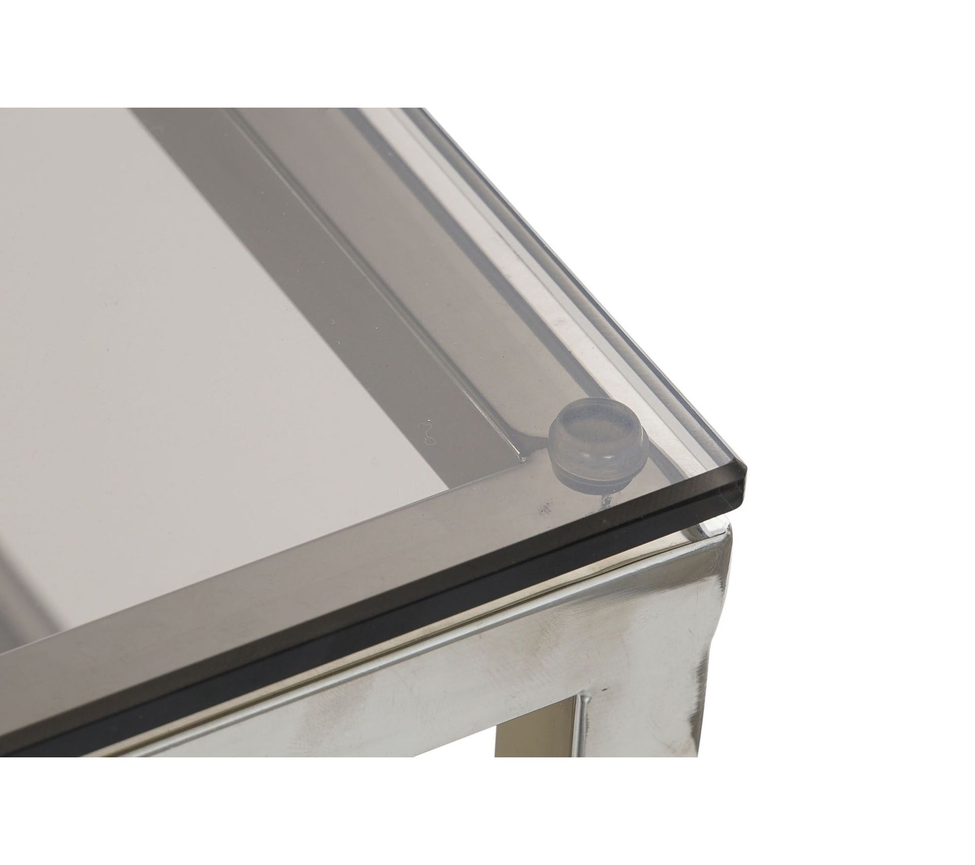 Console / Table Console En Acier Et Verre Coloris Argenté - L. 120 X P ...