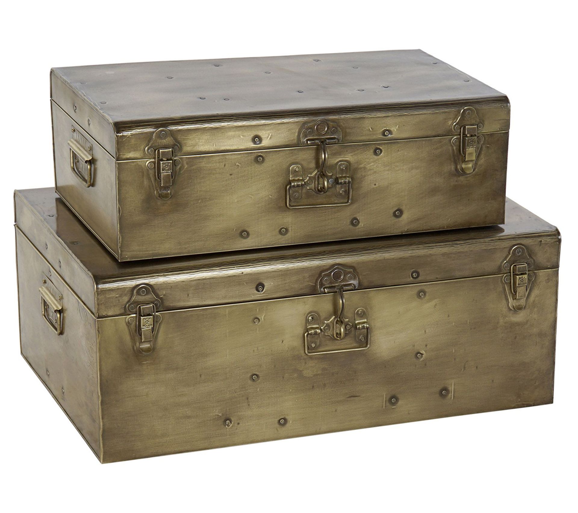 Ensemble De 2 Coffres En Métal Coloris Doré - Coffre - Malle BUT