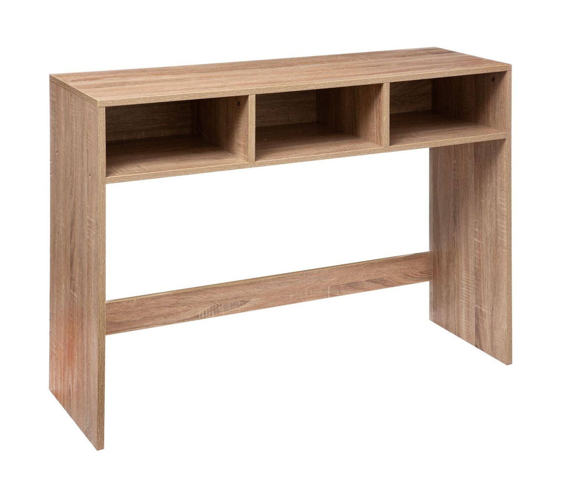 Table De Console Avec 3 Cases En Bois Coloris Naturel - Longueur 102 X ...