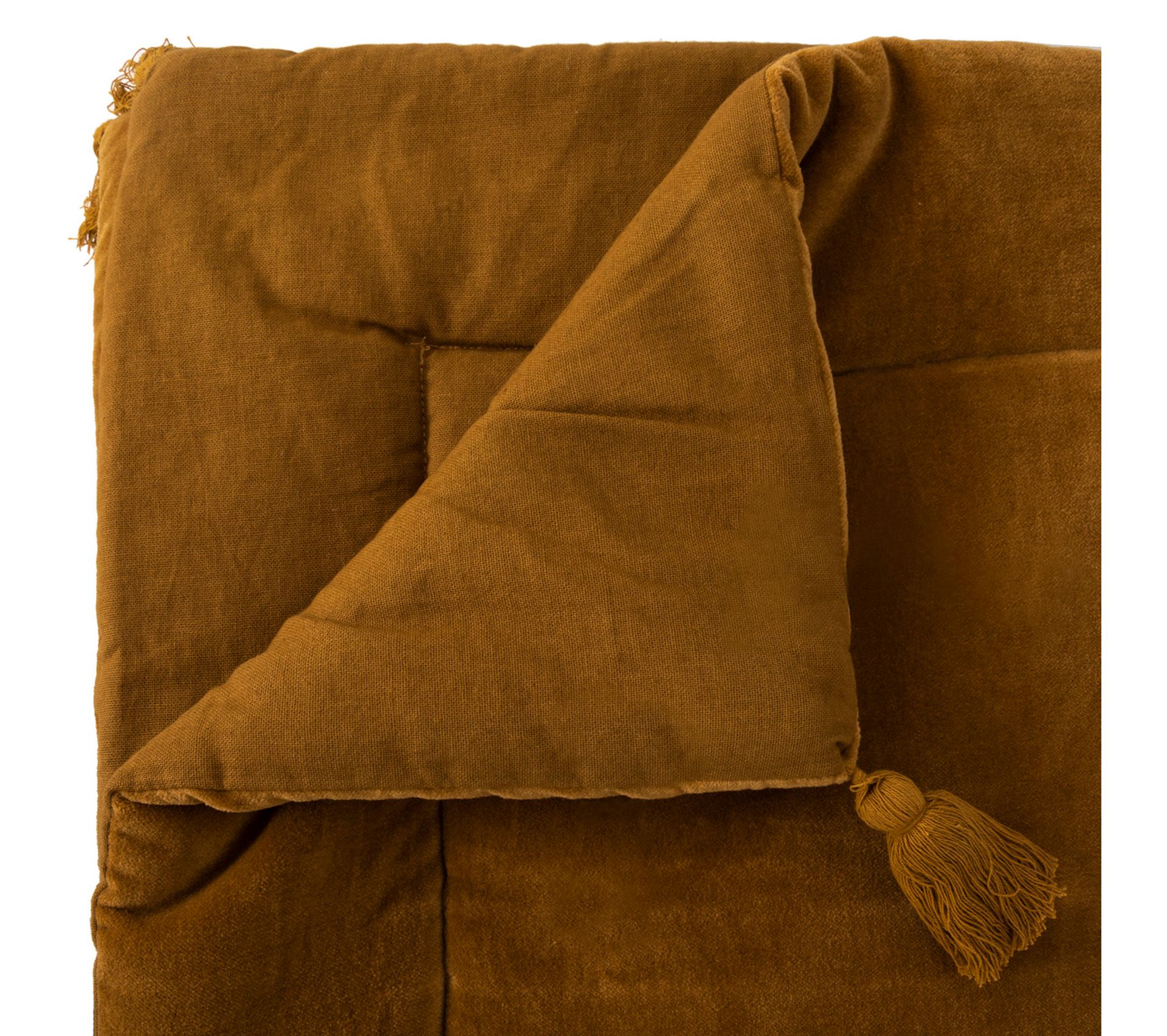 Édredon, Couverture De Lit En Velours Et Coton Coloris Mordoré - L. 150 ...