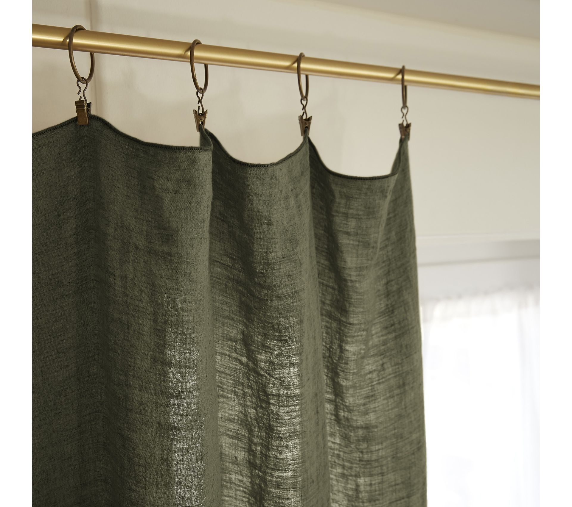 Rideau Ajustable + 8 Anneaux Pince 140 X 270 Cm Lin Lavé Français Luxe ...