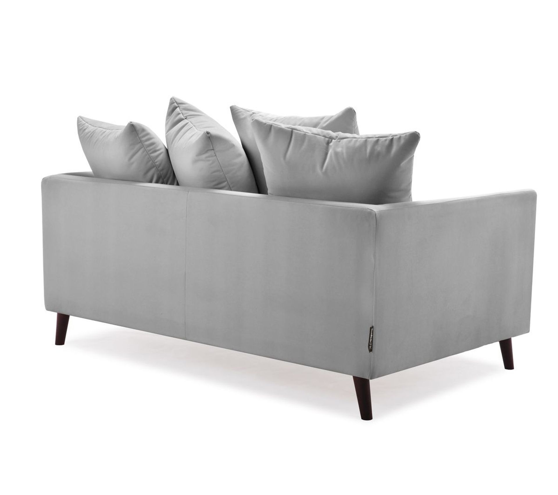 Canapé Droit Fixe 2 Places Rome Velours Gris Clair Vintage - Canapé BUT