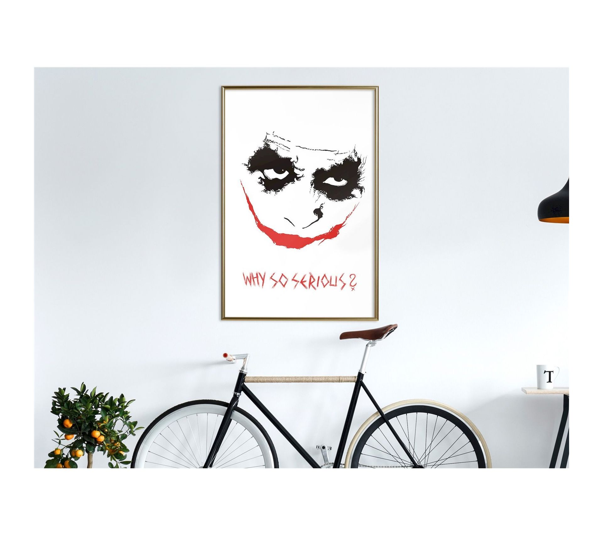 Tableau Cadre Joker Why So Serious? 30 X 45 Cm Rouge Cadre Doré ...