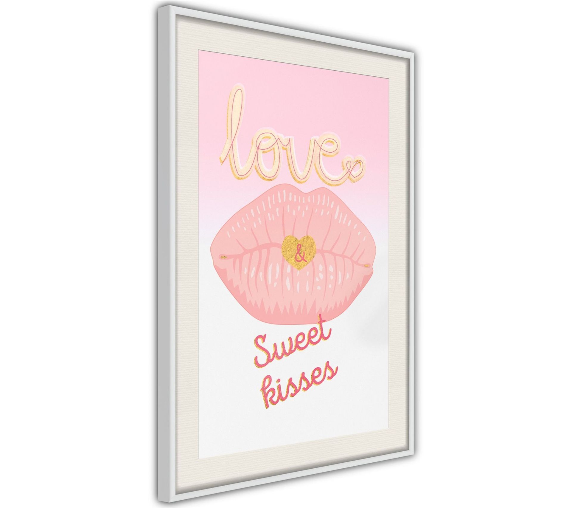 Tableau Cadre Roses Bisous 40 X 60 Cm Rose Cadre Blanc - Tableau ...