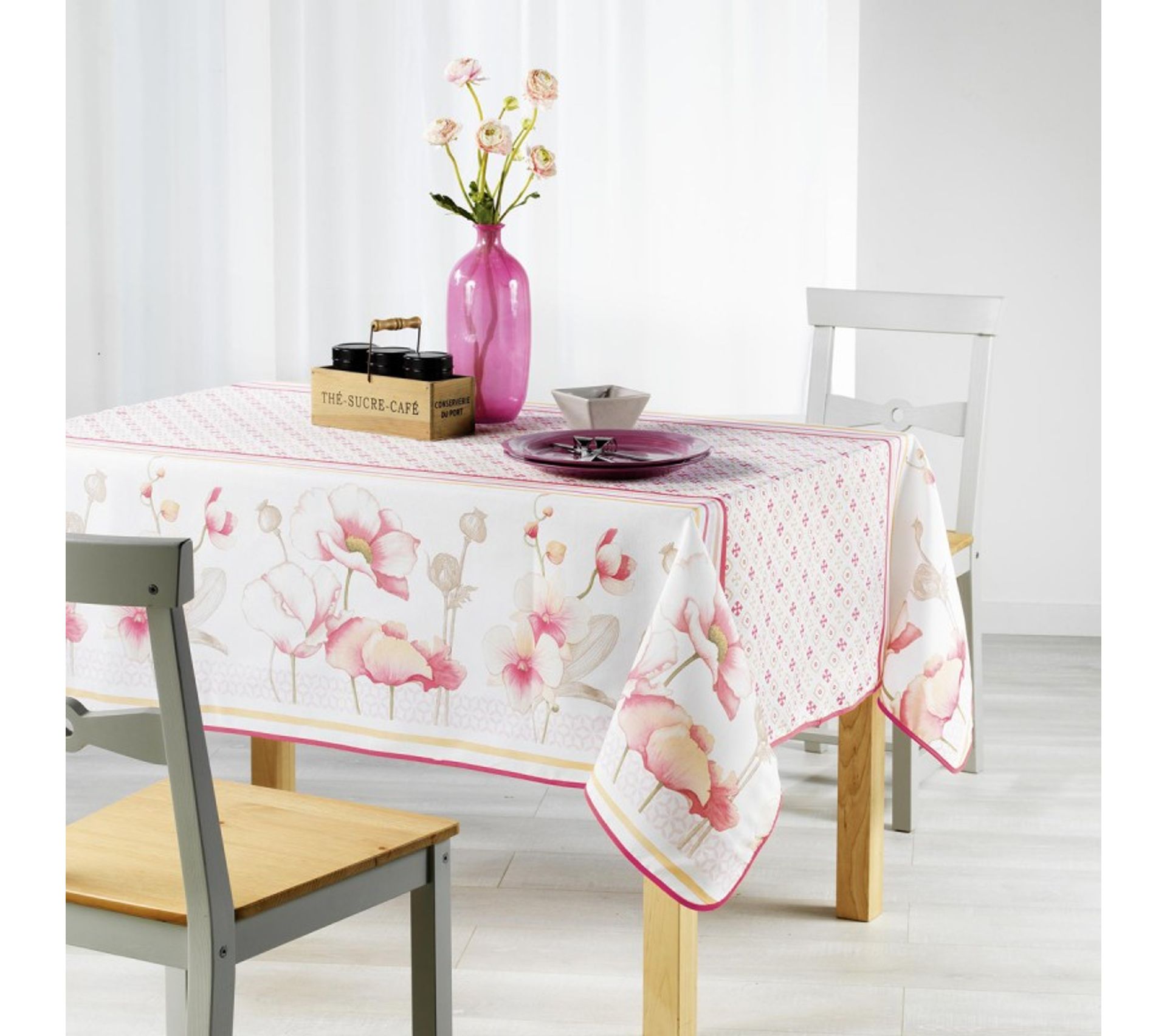 Nappe Rectangle 150 X 240 Cm Fils Coupes Imprime Ottilie - Nappe BUT