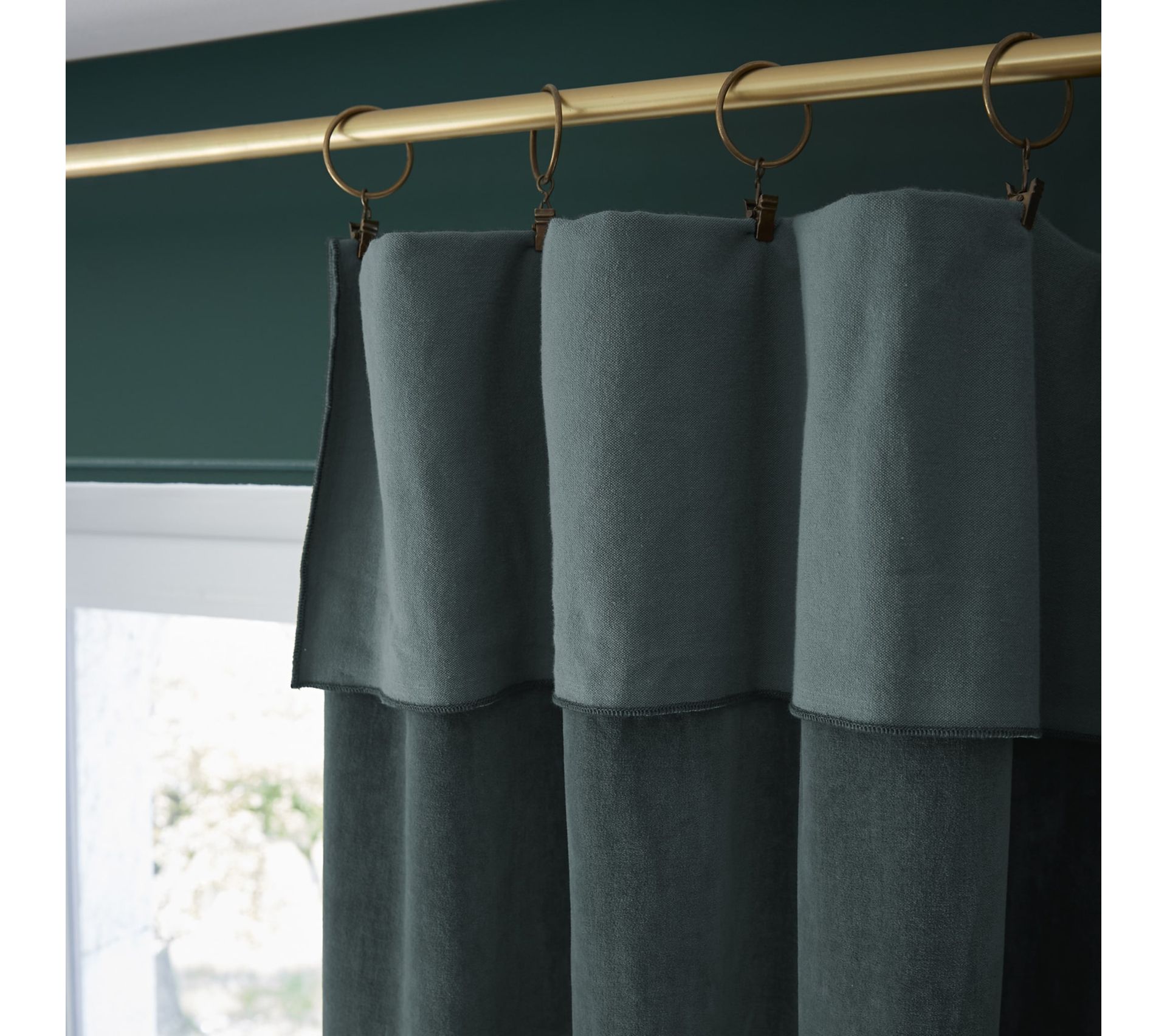 Rideau Velours Gris Ardoise 140x270 - Rideau BUT