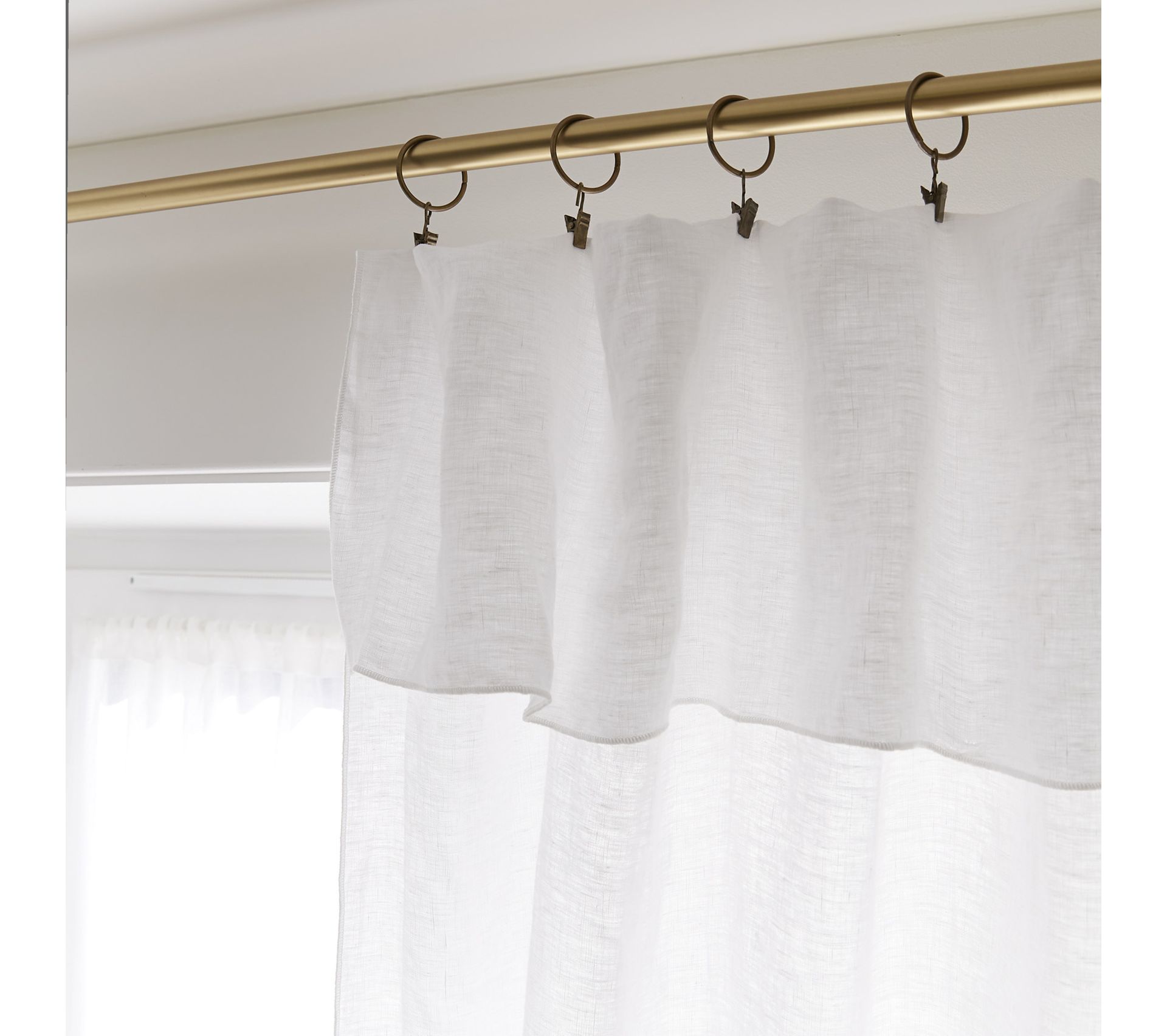 Rideau À Pinces Ajustable Lin Blanc 140x270 Cm - Rideau BUT