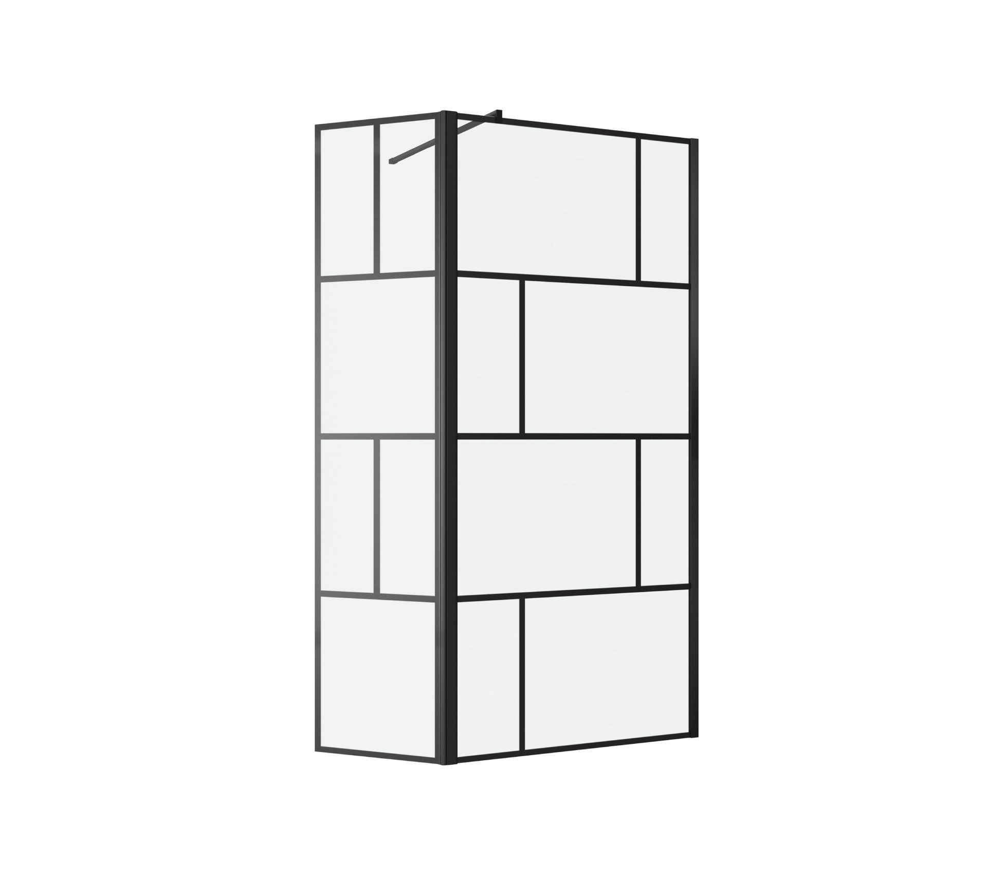 Paroi De Douche Avec Pivot 90+40x195cm - Sérigraphie Type Briques Et ...