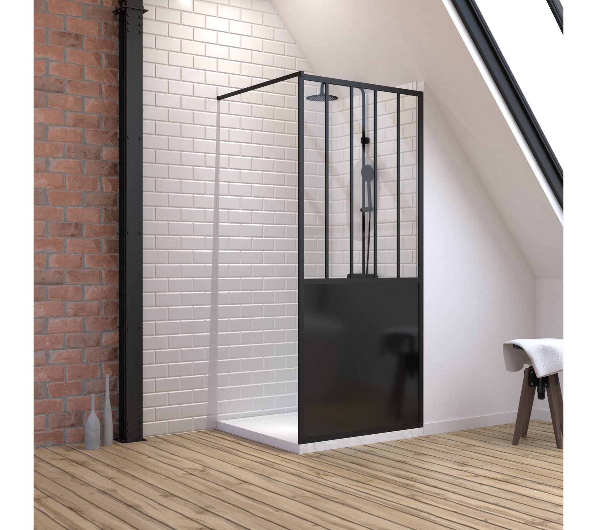 Ensemble Douche à L'italienne Avec Receveur Blanc 90x90 + Paroi Atelier ...