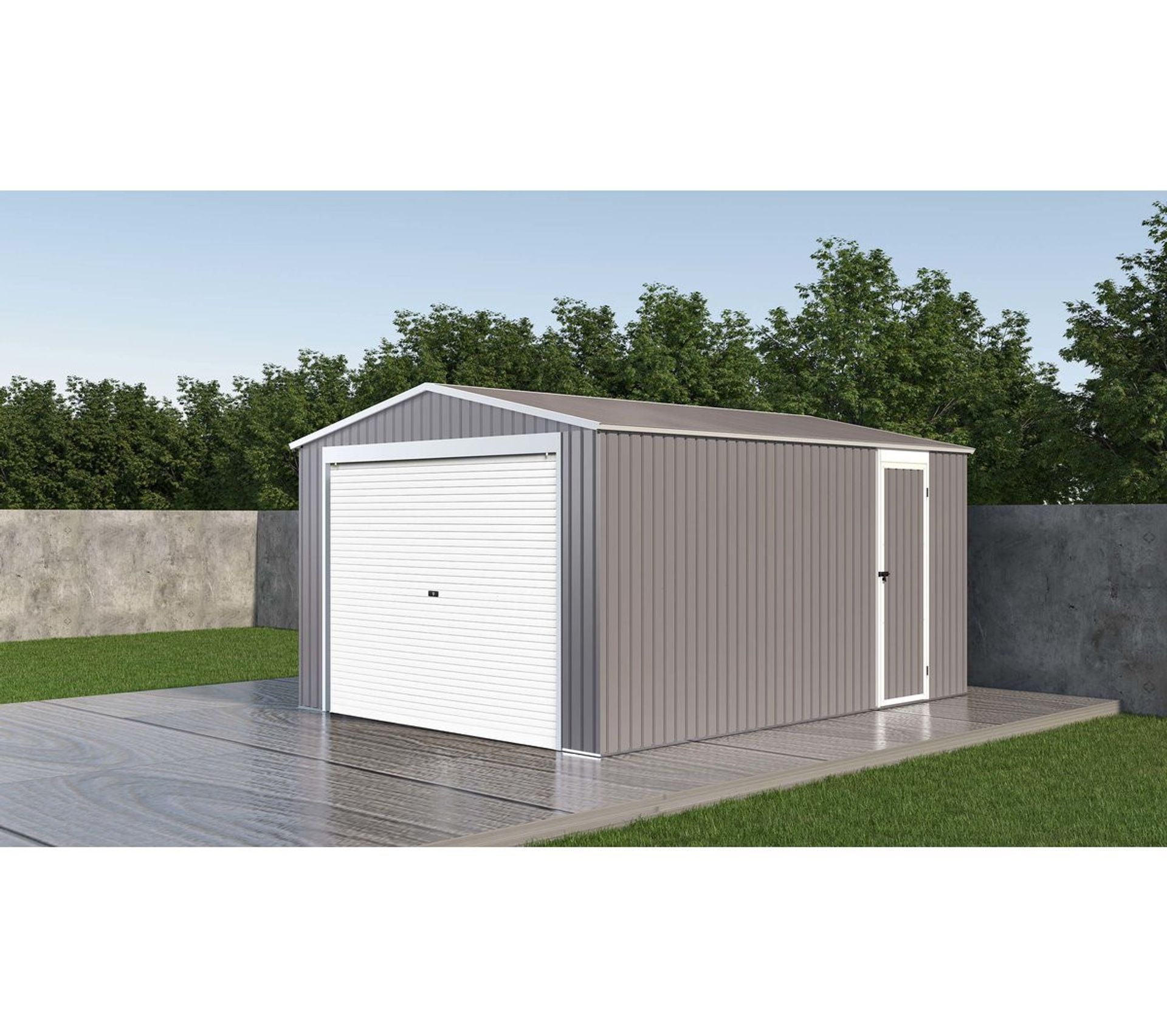 Garage Métal "nevada" Avec Porte Roulante - 15,61m² - Toute l'offre ...