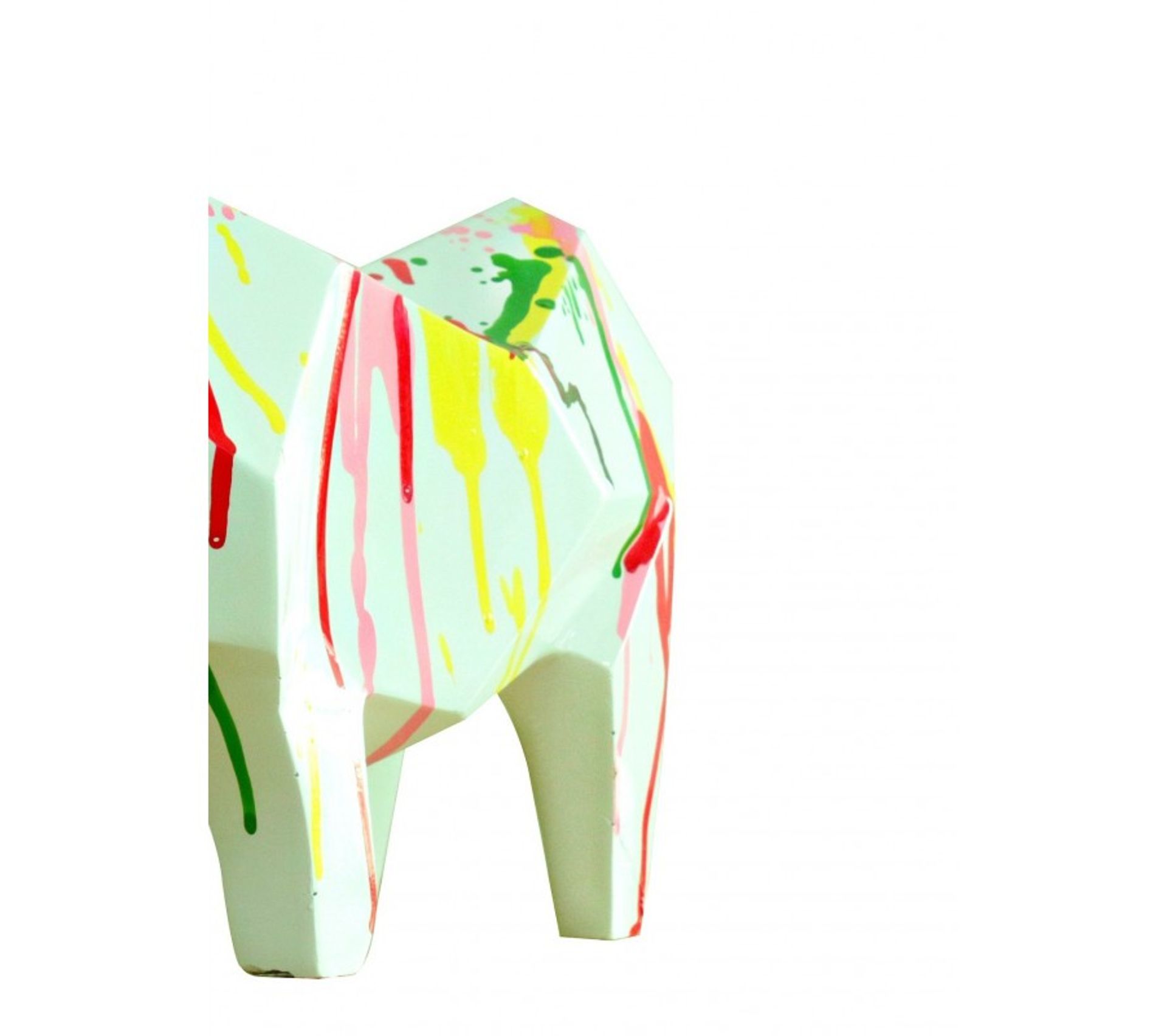 Statue Taureau Blanc Décoration Style Cubique - Blanc Et Jets De ...