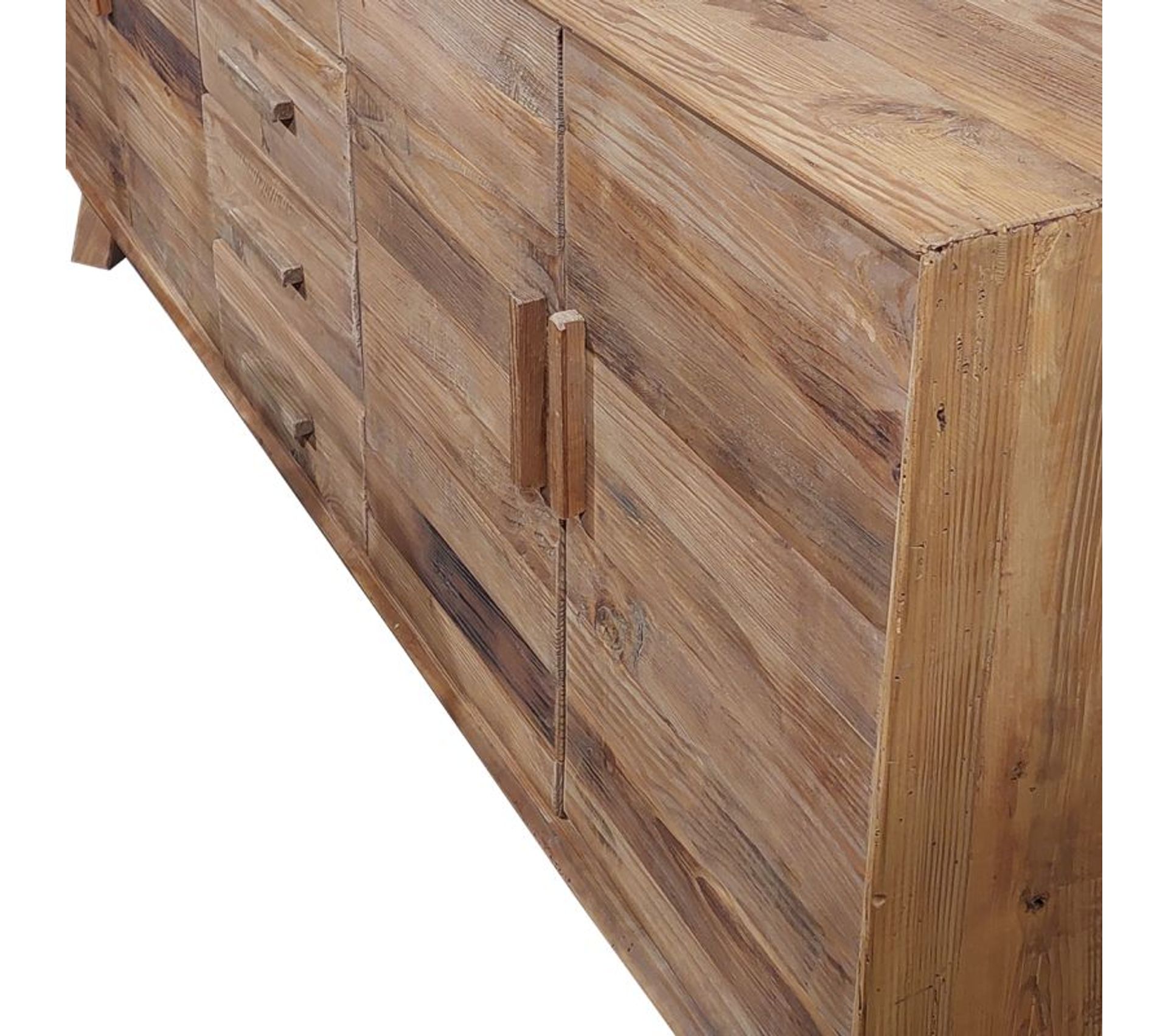 Buffet En Bois 4 Tiroirs 4 Portes Longueur 200 Cm - Chalet - Buffet BUT