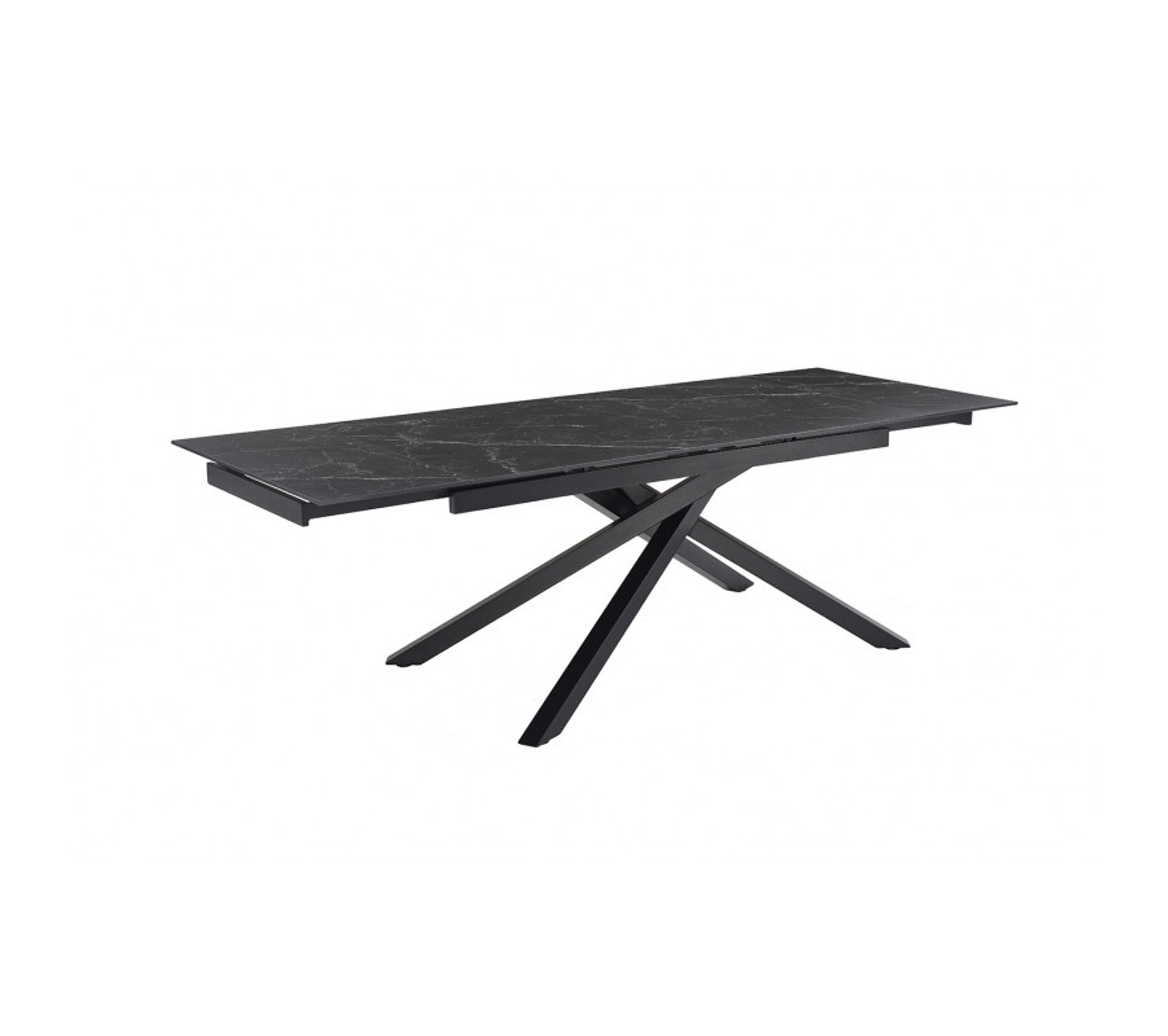 Table Extensible 160/240 Cm Céramique Noir Marbré Pied Torsadé - Indiana 05 - Table BUT