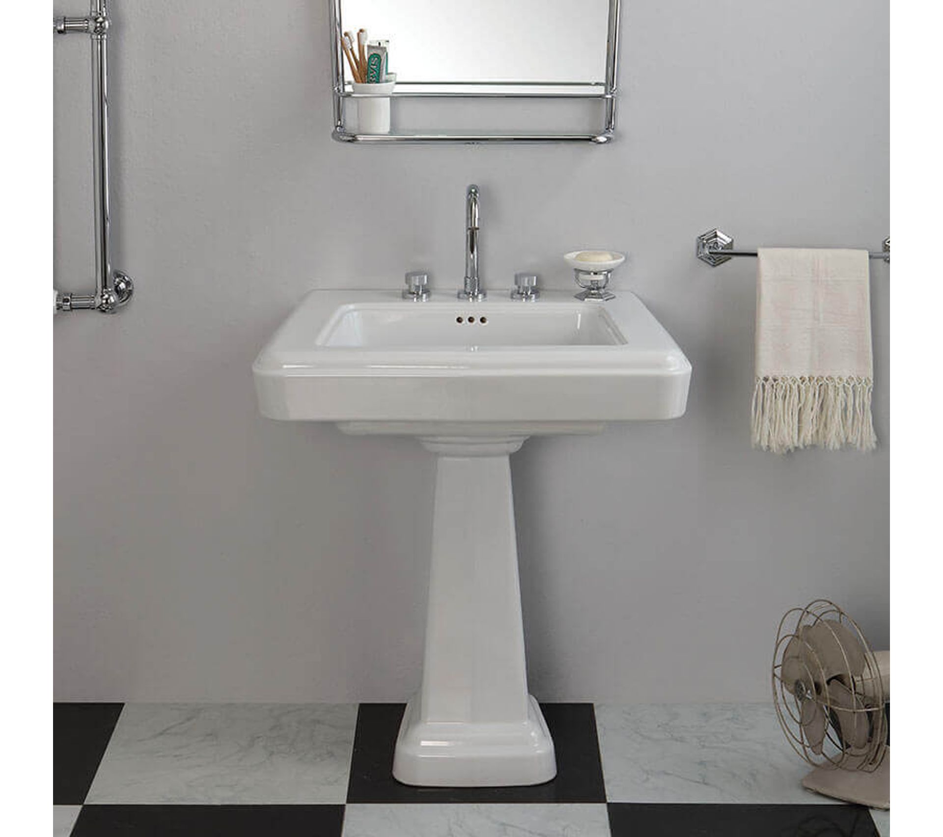 Lavabo Rétro En Céramique 75 Cm - Fifties - Lavabo, vasque et plan ...