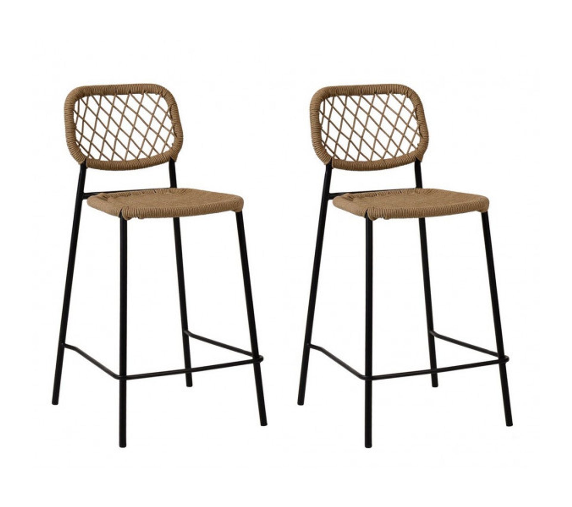 Cordou - 2 Tabourets De Bar Corde Beige - Tabouret BUT
