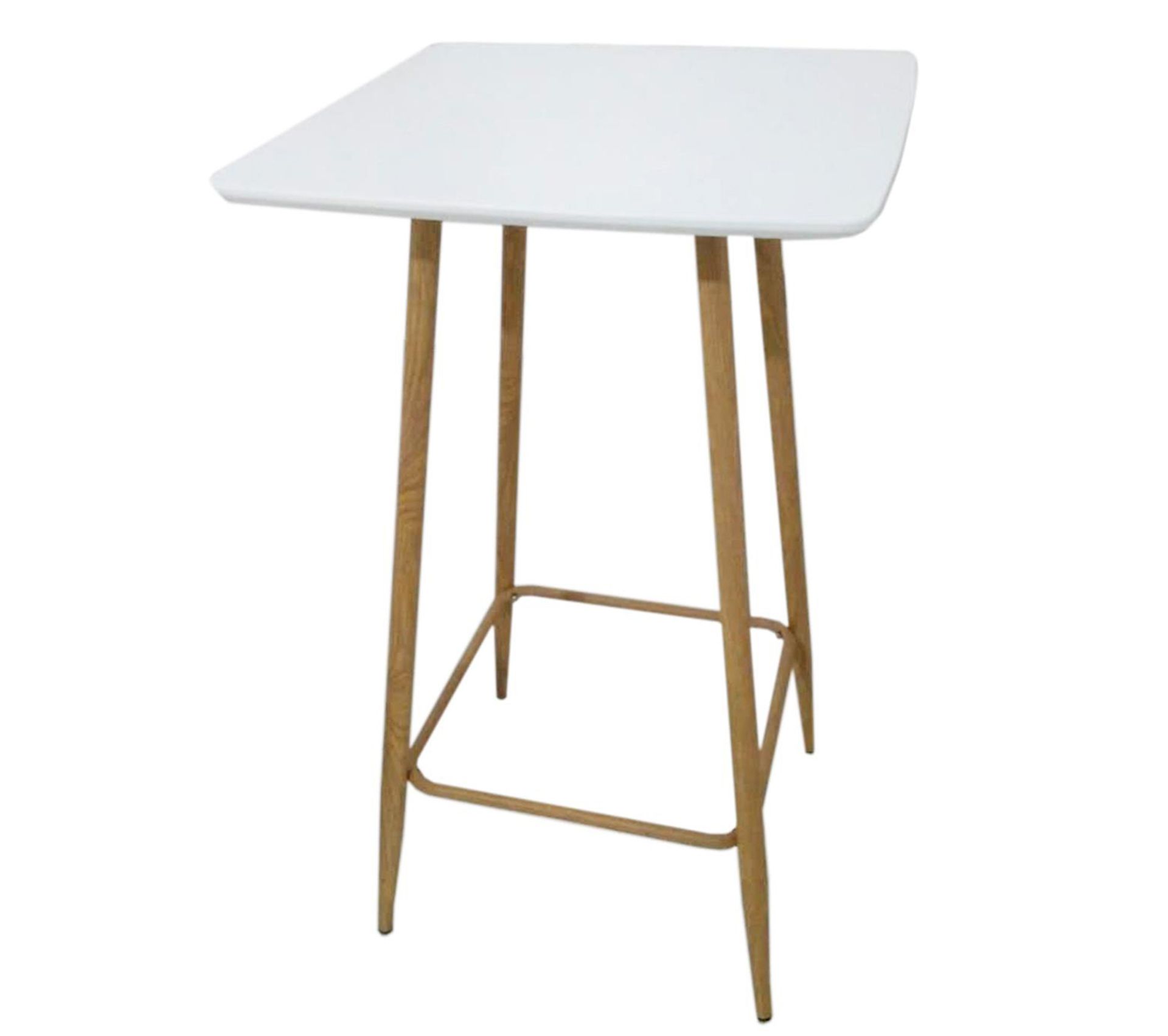 Table Mange Debout En Métal Et Acier, Blanche - Dim : 60 X 60 X 102 Cm ...
