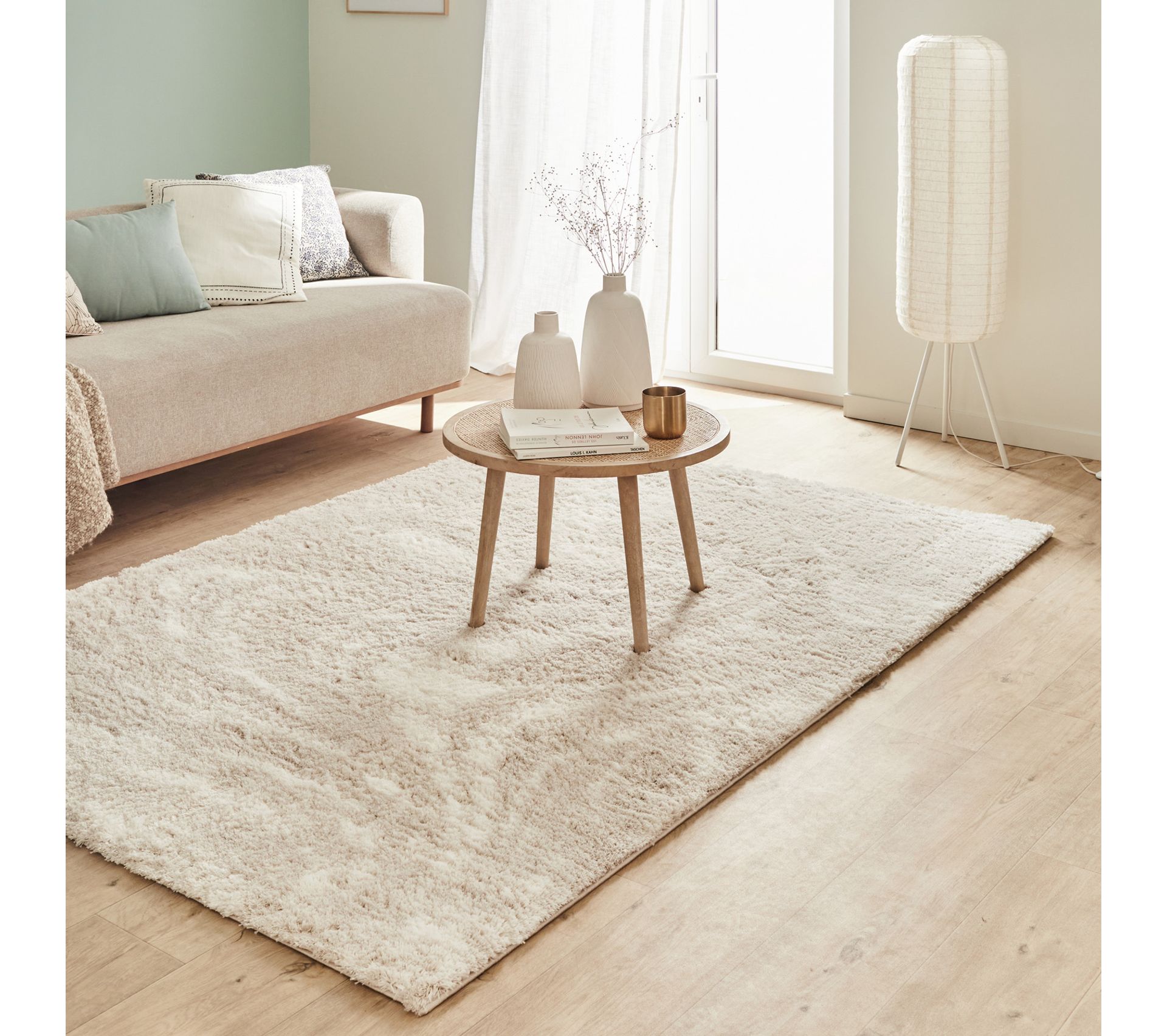 Tapis Salon - Motif Géométrique - 667 Beige - Poil Long- Oslo - 200x290 ...