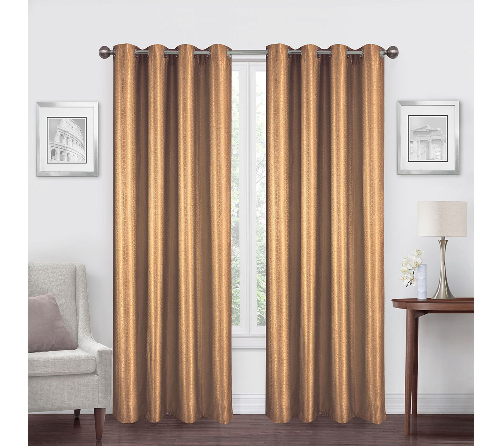 Paire De Rideaux Ambre Taupe 140x260 cm - Toute l'offre rideau et store BUT