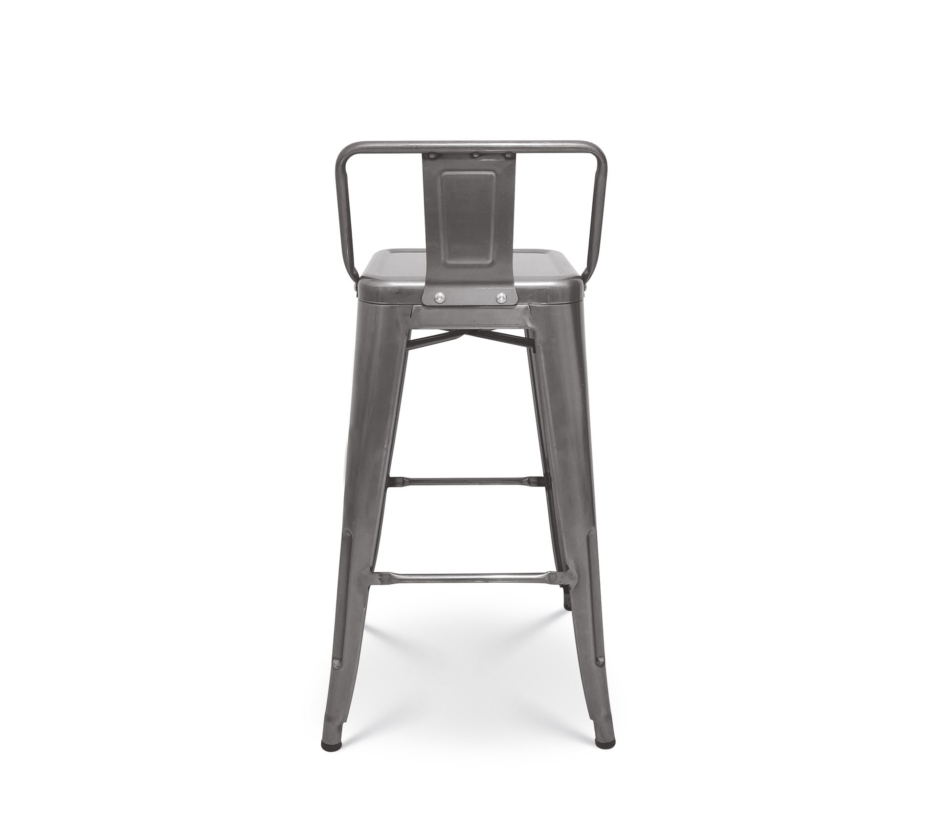 Lot de 4 tabourets de bar en métal brut style industriel - Avec dossier ...