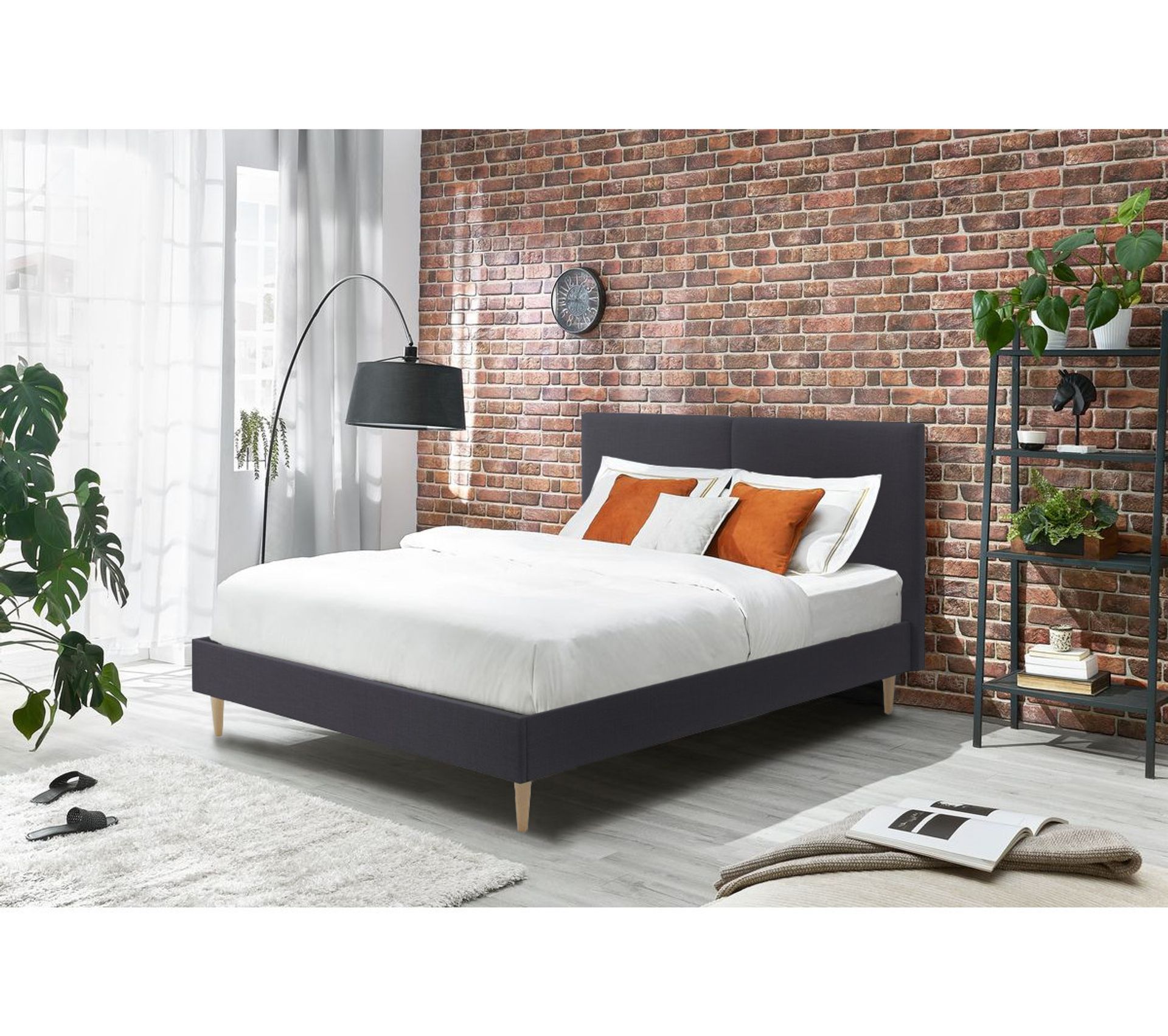 Lit 160x200 Ela Anthracite - Lit BUT