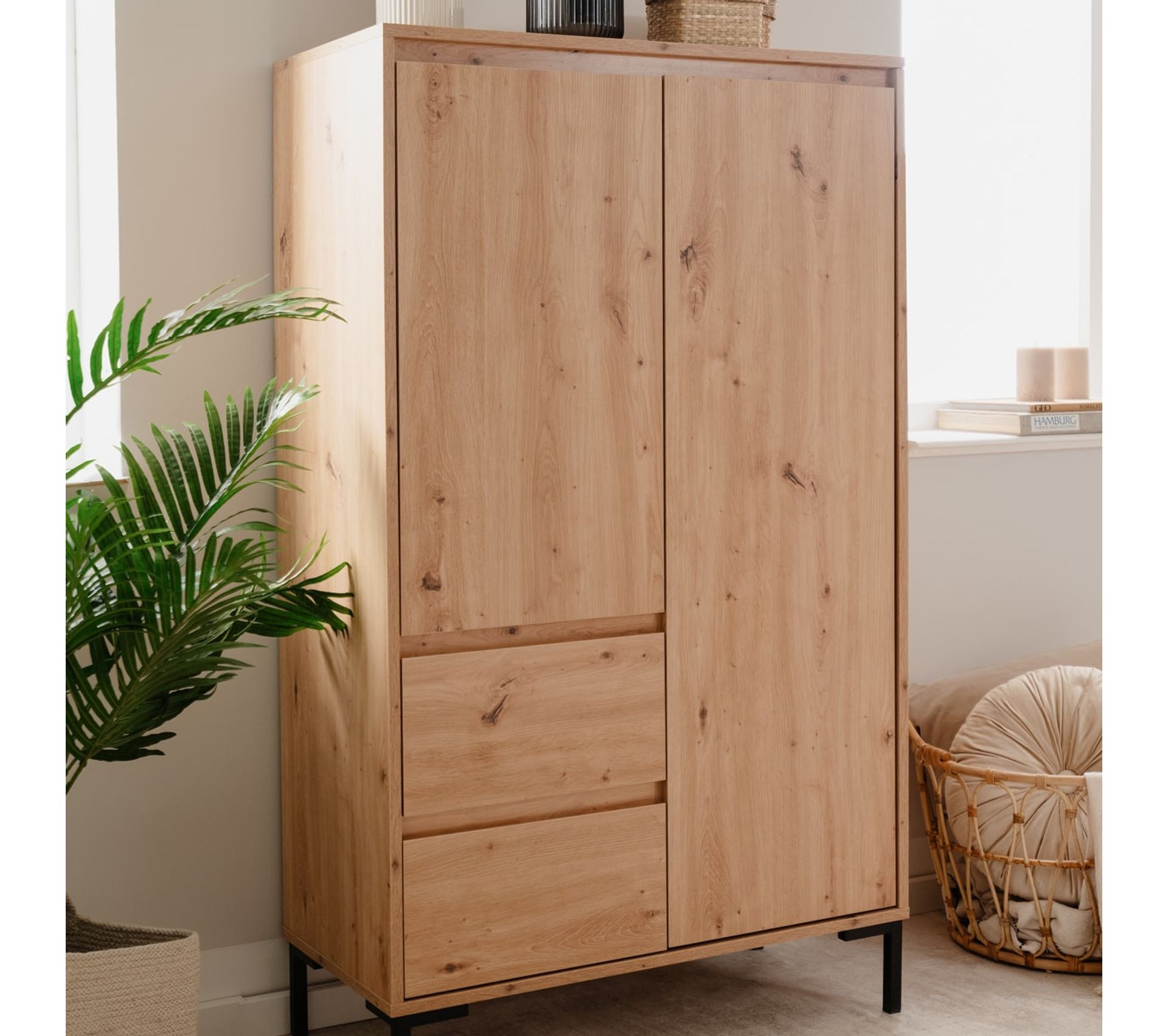 Buffet Haut 2 Portes Effet Chêne 81 Cm - Ronda - Buffet BUT