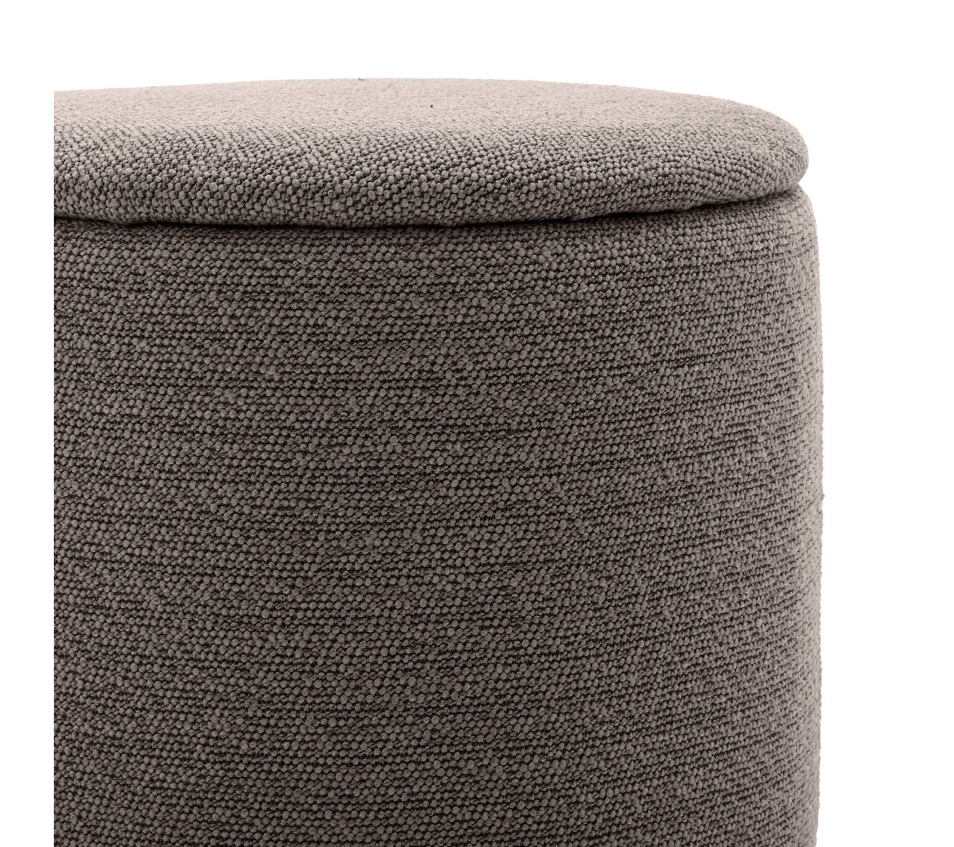 Pouf Taupe En Tissu Avec Rangement Pour Coussins Ou Plaids - Pouf ...