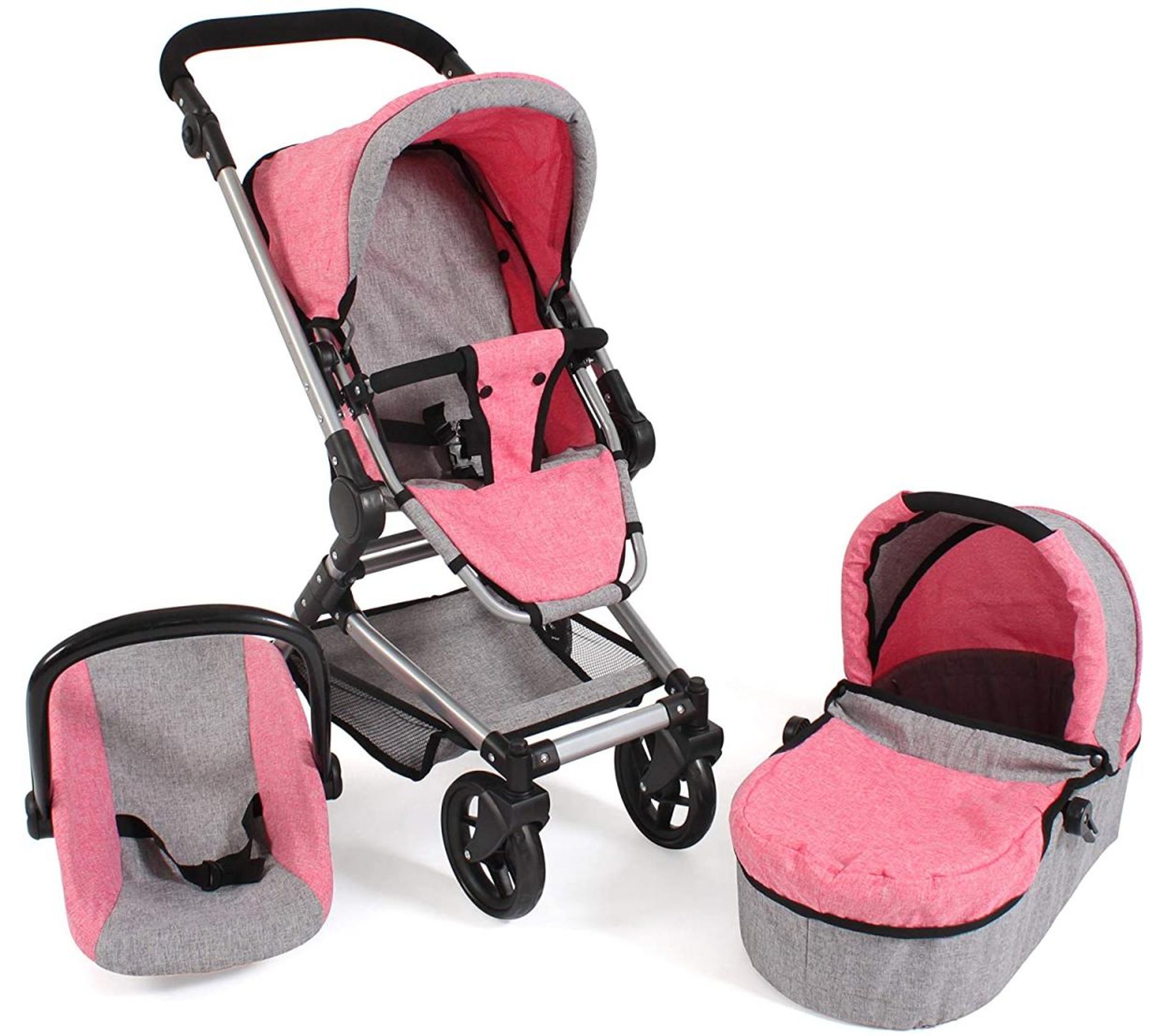 Poussette Combinée Fides 3 En 1 Rose Mélangé - Jeux - Jouets BUT