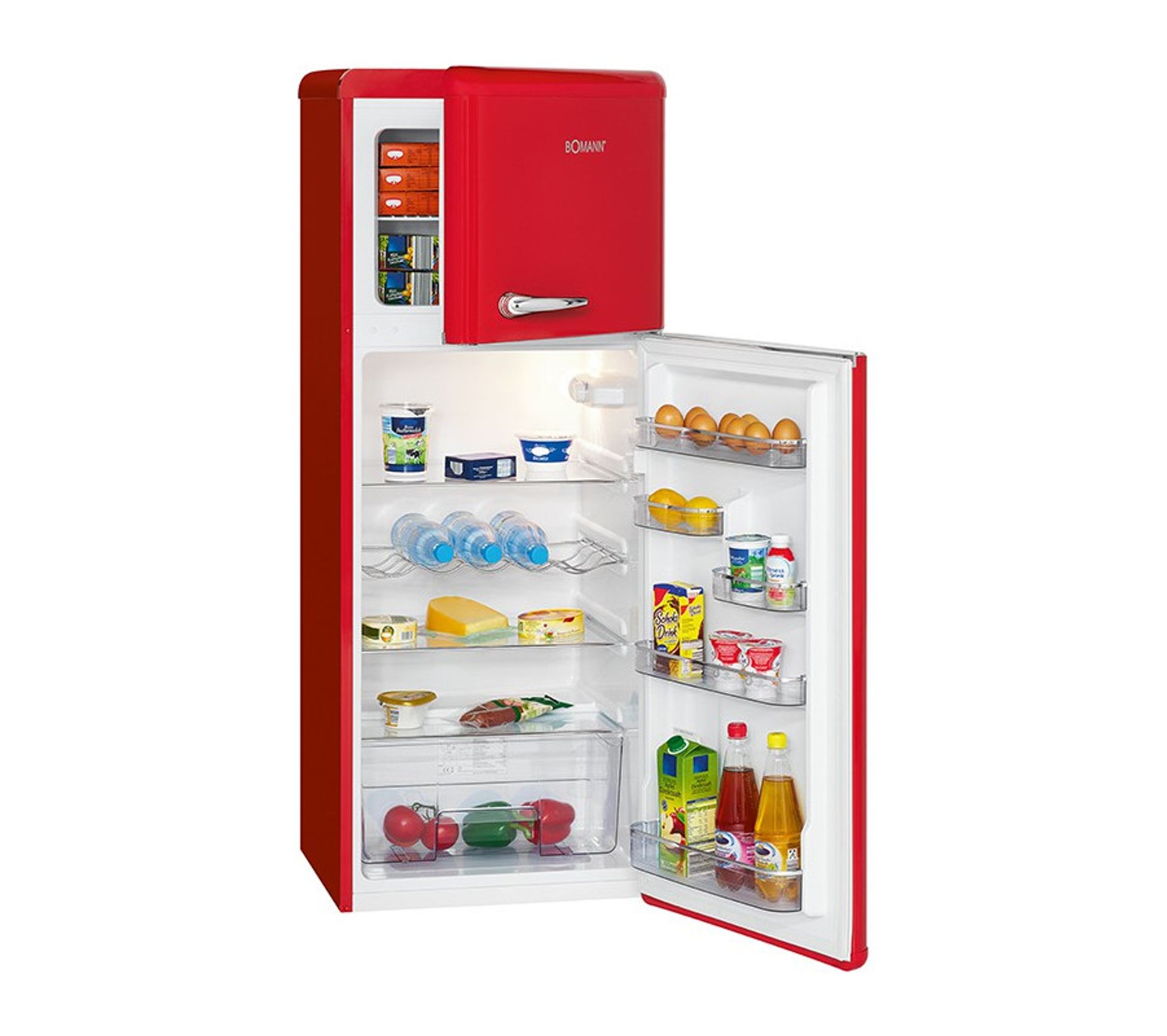 Réfrigérateur Et Congélateur 208l Retro Rouge Dtr 353.1 Rouge ...