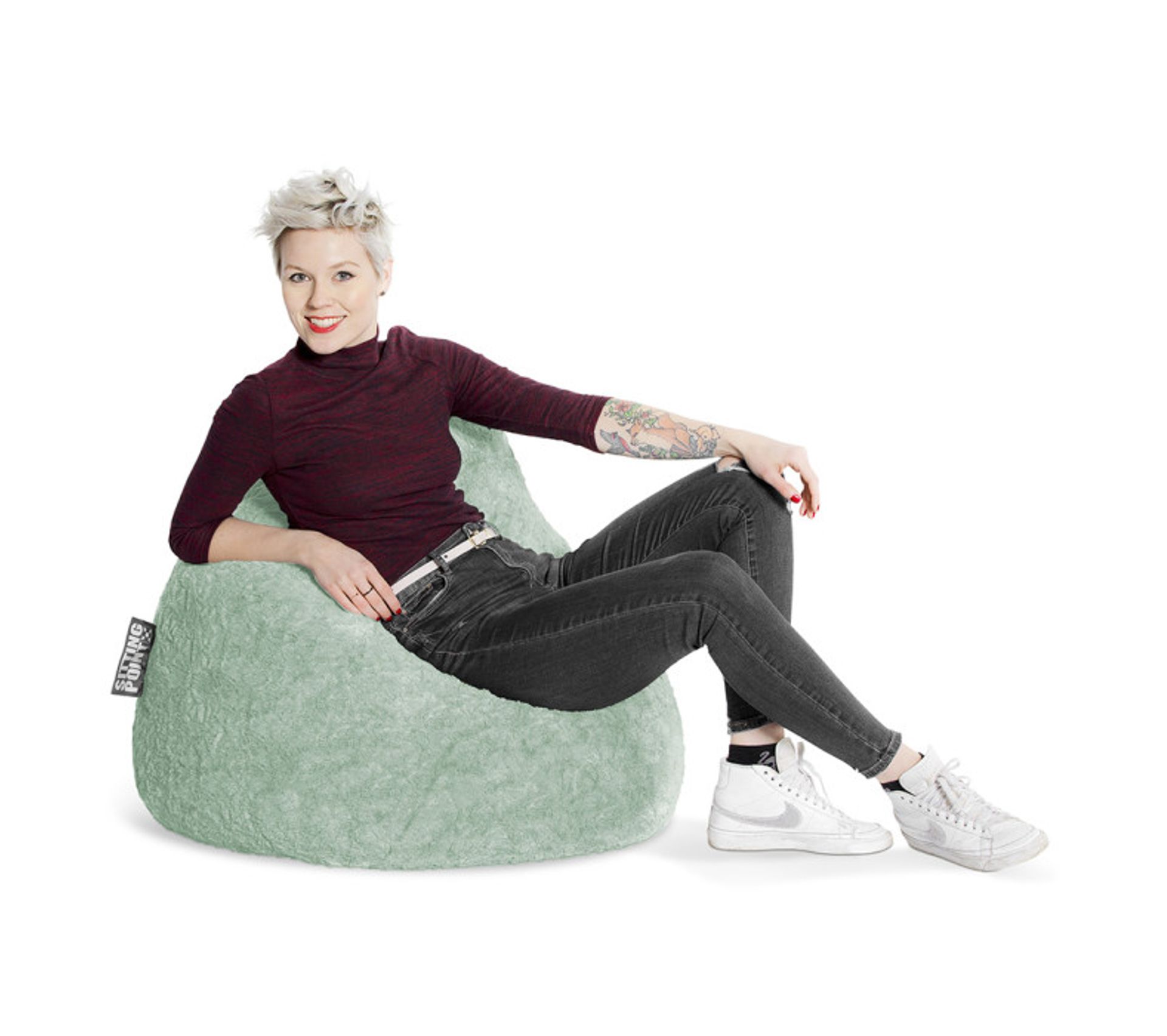 Pouf Fluffy XL Sauge - Pouf - Poire BUT