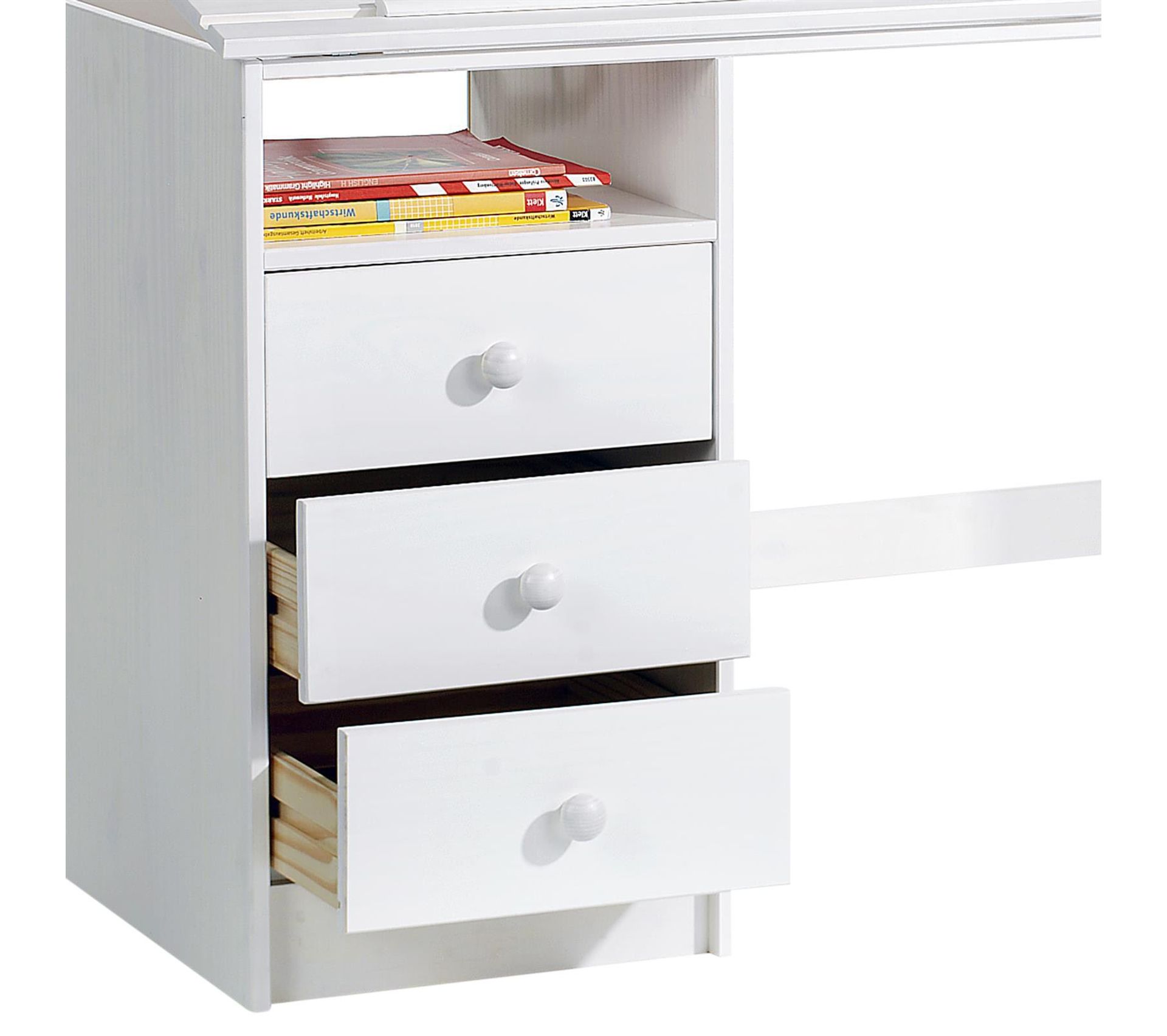 Bureau Enfant Kevin, En Pin Massif, 3 Tiroirs Et Plateau Inclinable ...