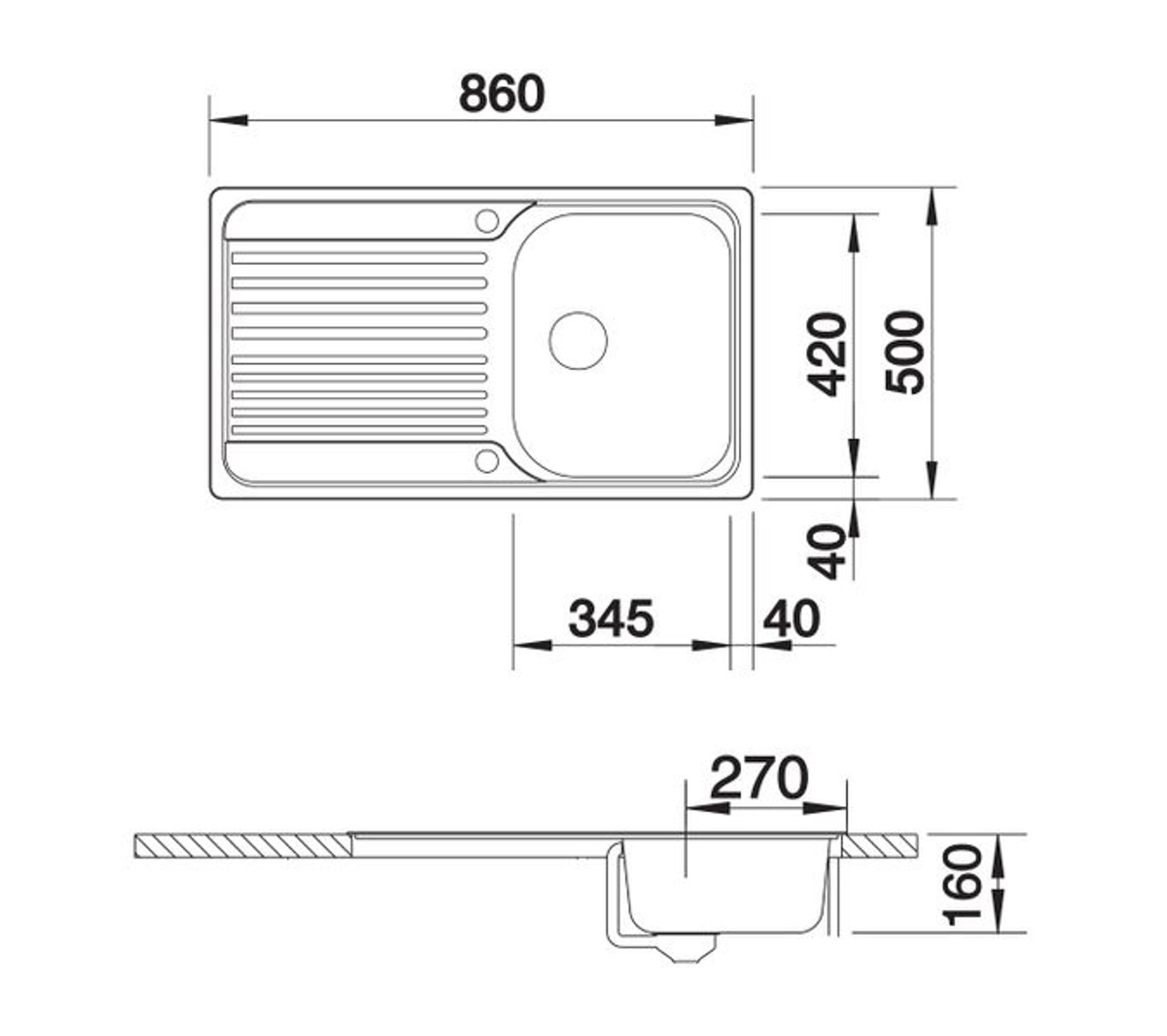Evier Inox Blanco Tipo 45 S 1 Bac - Evier BUT