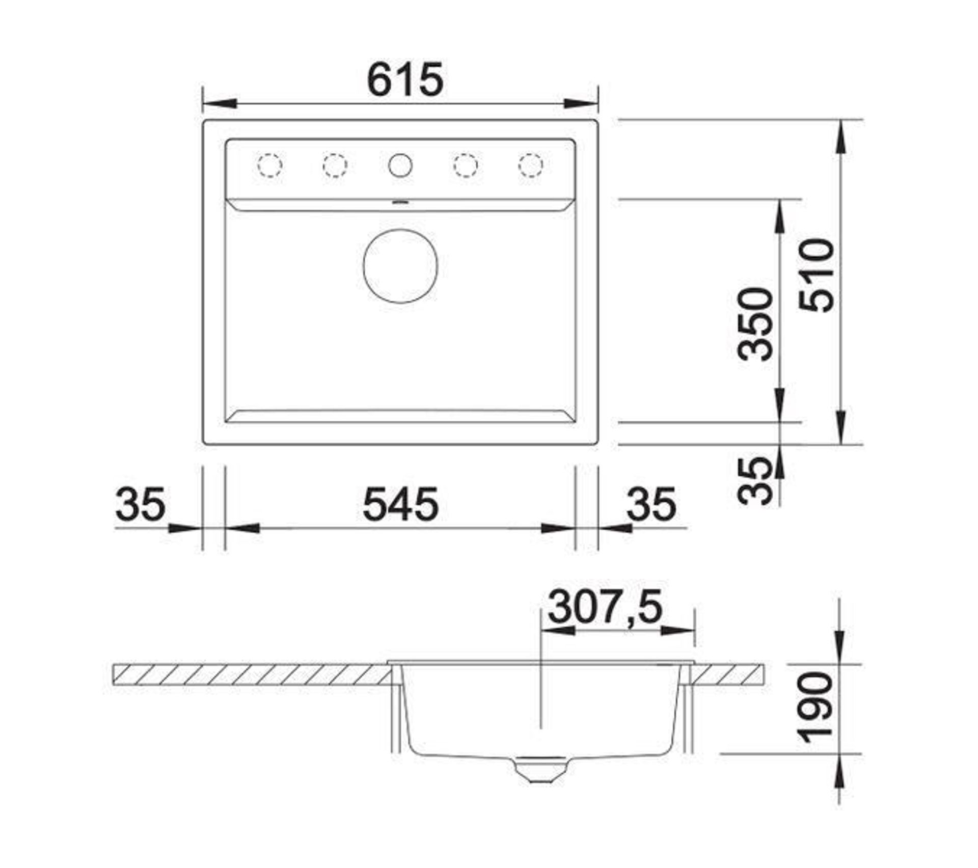 Évier Cuisine Silgranit© Noir 61,5 X 51 Cm, A Encastrer Ou Intégrer, 1 ...