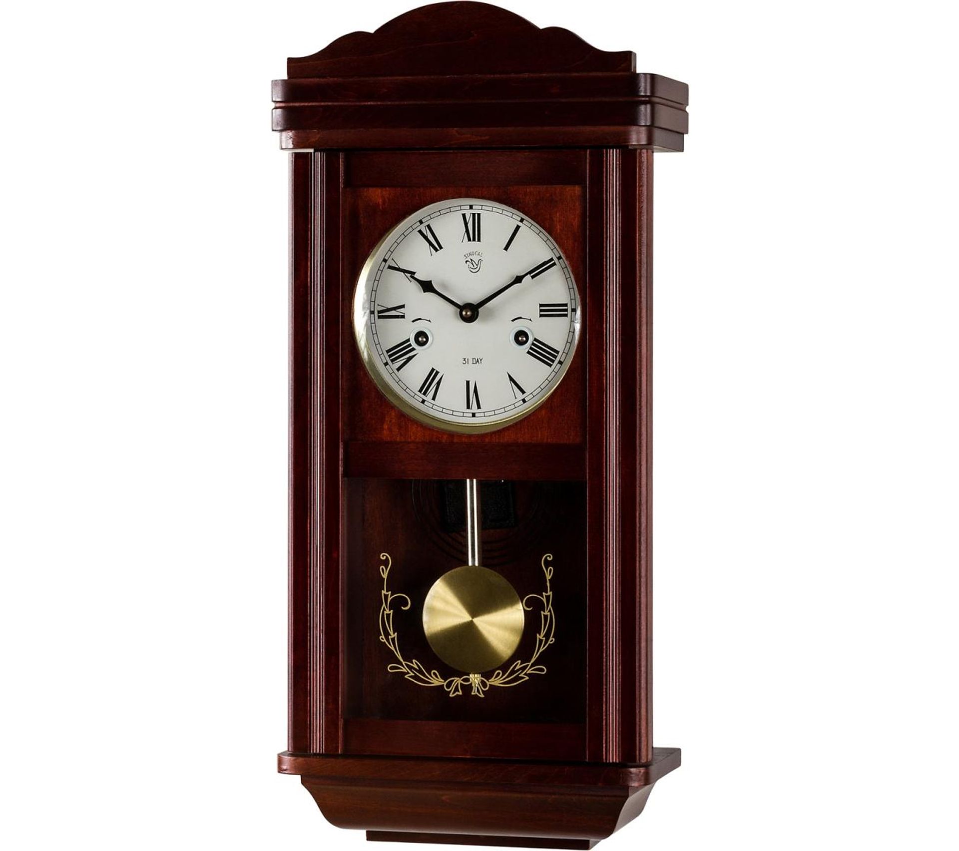 Horloge Murale Mécanique Thésée, Pendule Antique Acajou - Horloge ...