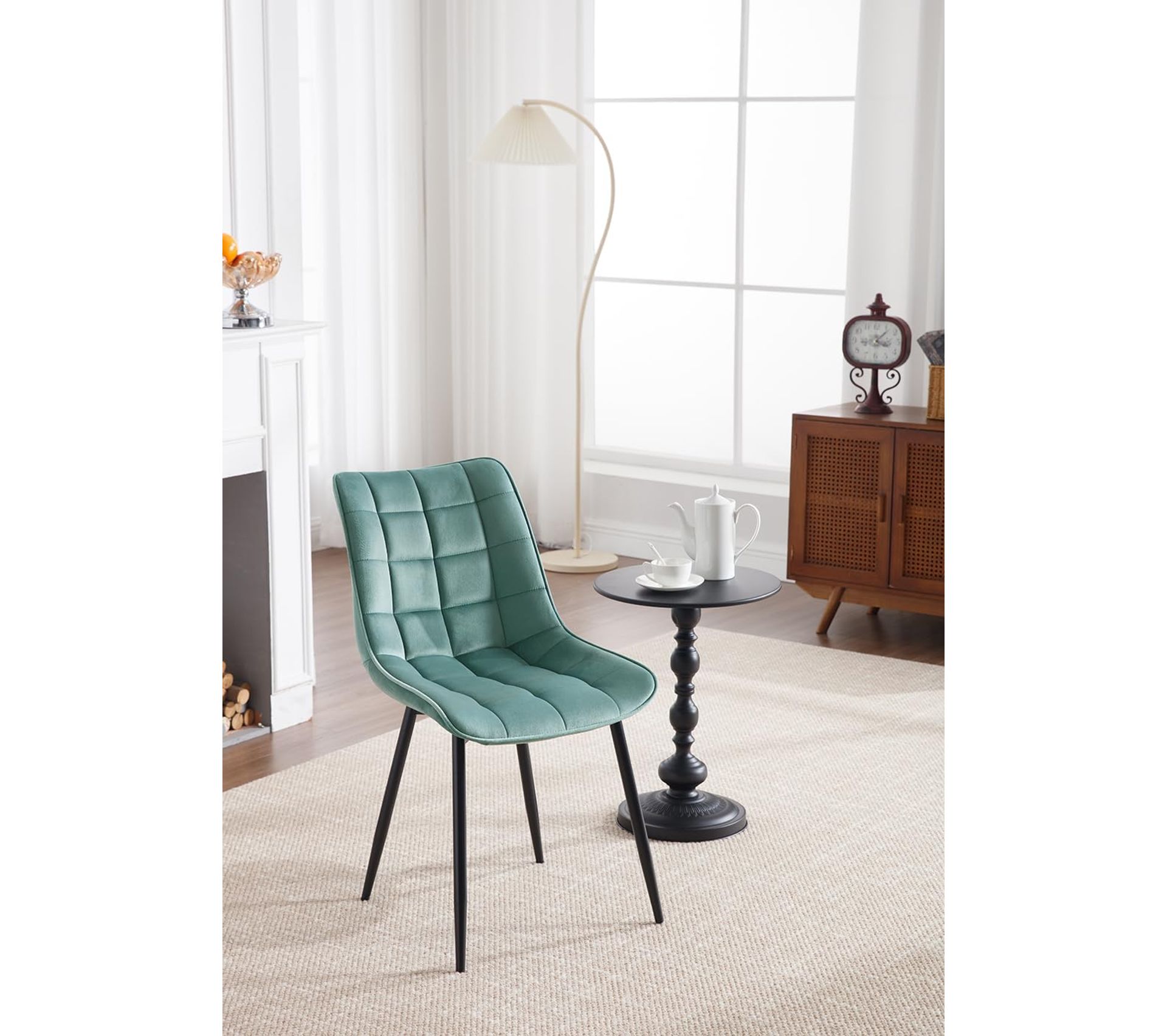 4x Chaises De Salle À Manger Chaises De Cuisine Siège En Velours Pieds ...