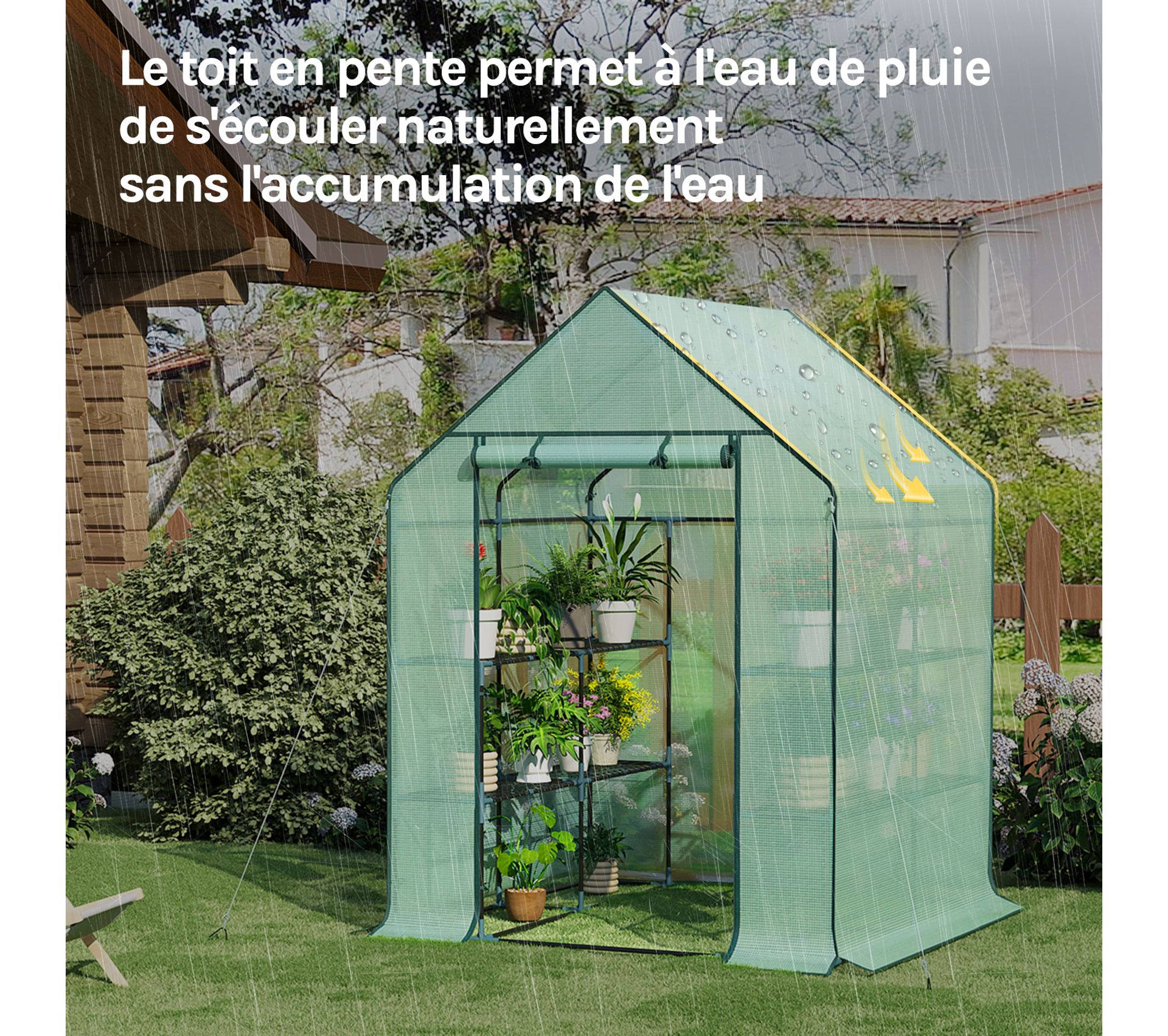 Serre De Jardin Pe.serre Pour Légumes Avec Porte. 143x143x195cm. Vert ...