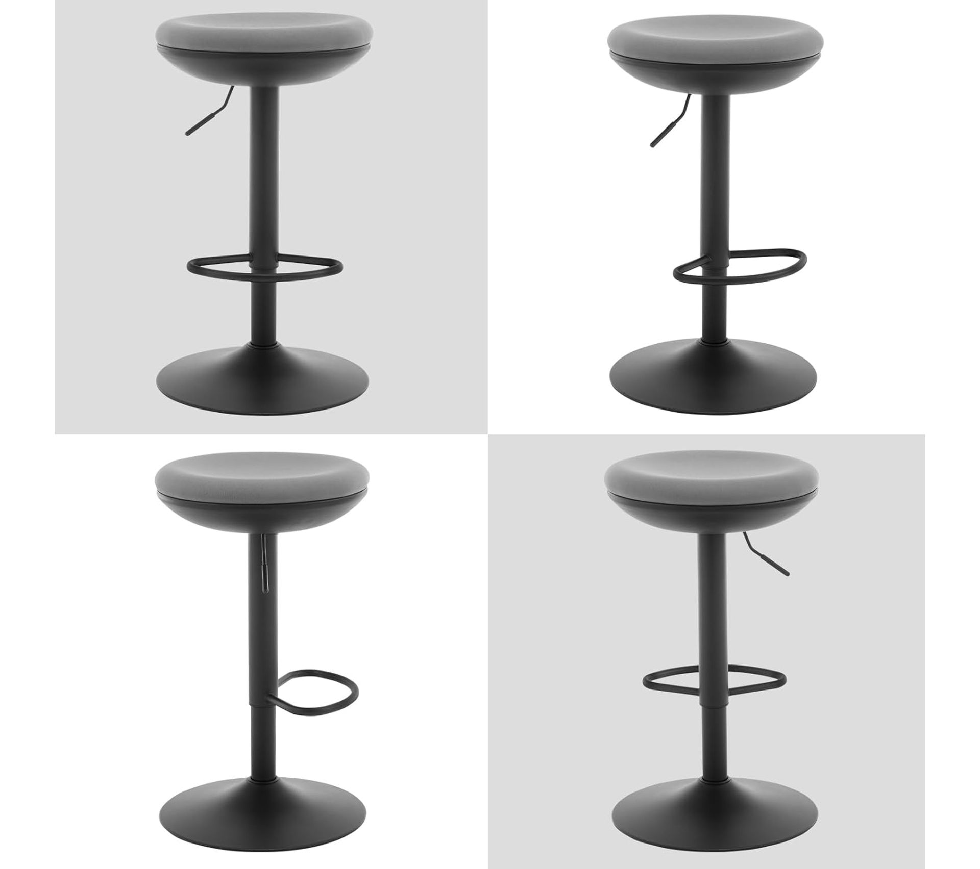 4 X Tabourets Bar Rond,chaises De Bar Rembourré,hauteur Réglable ...