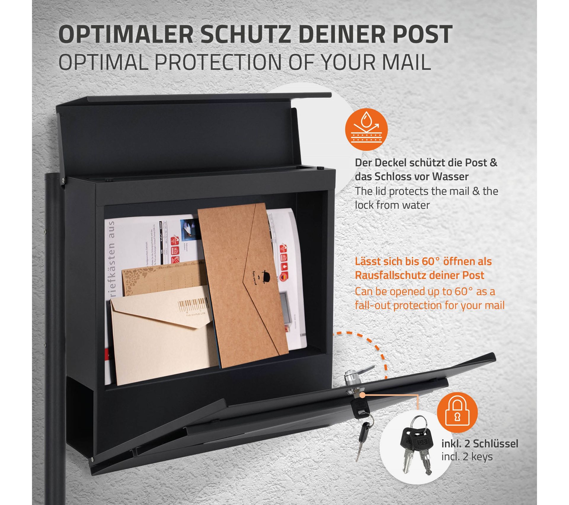 Boîte Aux Lettres Sur Pied Boîte Postale En Acier Anthracite/argent ...