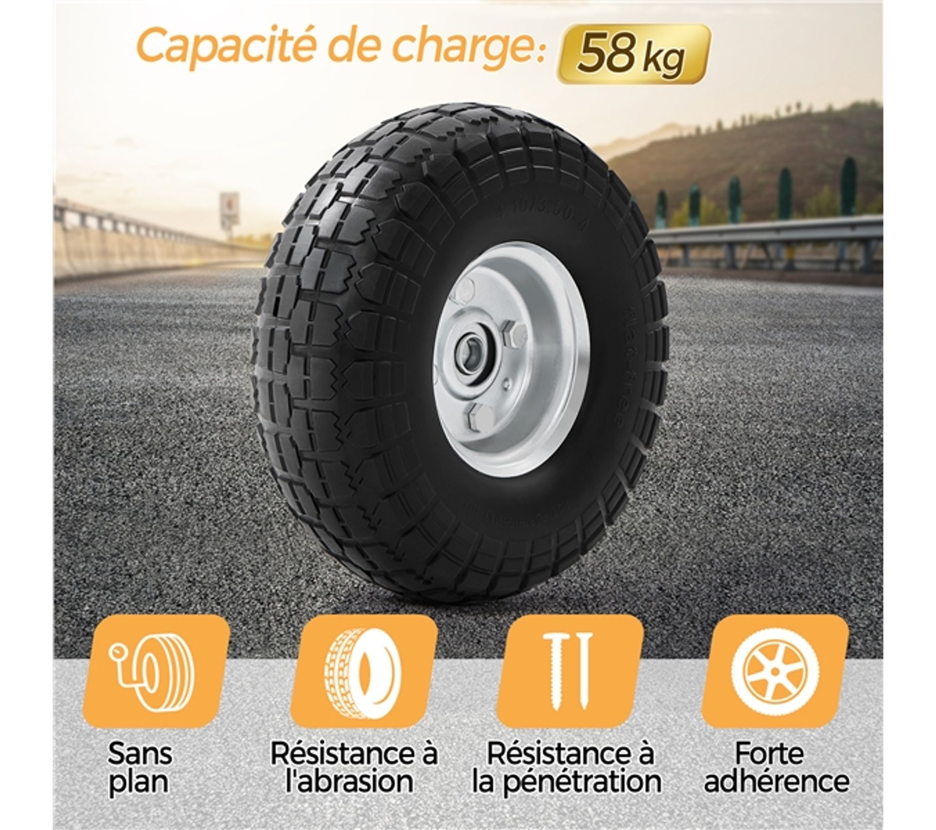 Roue Increvable Avec Pneu Plein Roue De Brouette 2 Pièce - BUT