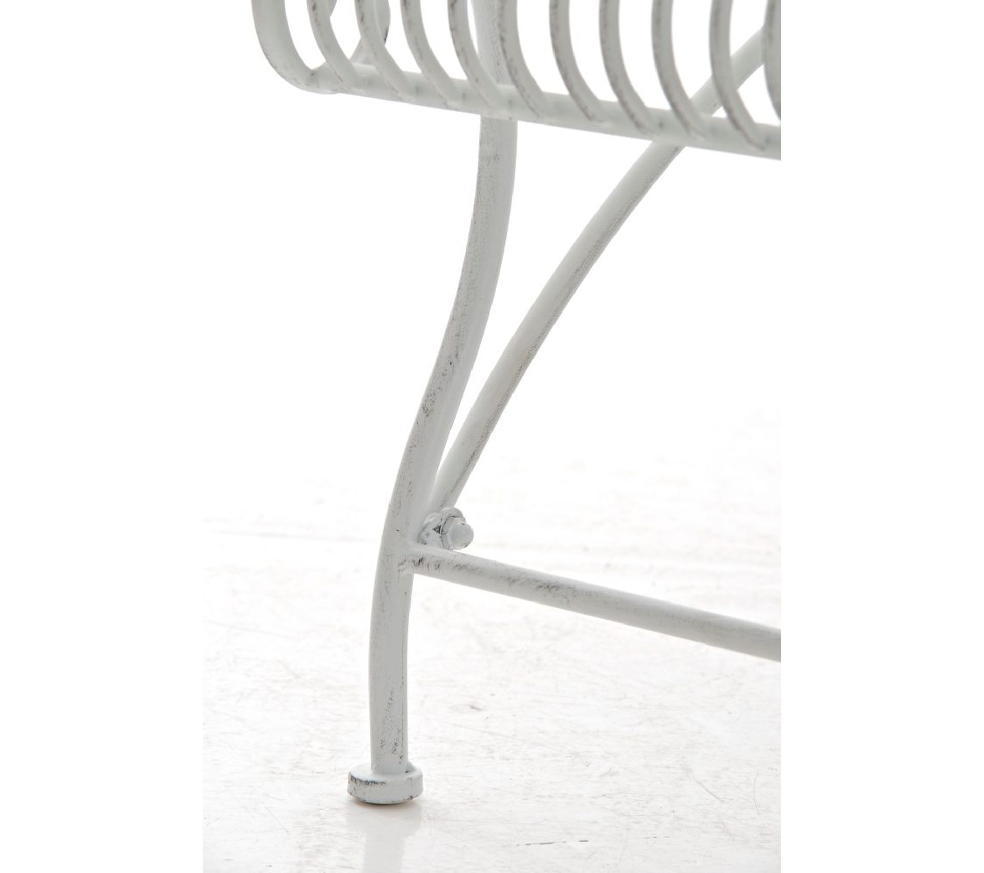 Banquette De Jardin Karma En Fer Forgé Blanc Antique - Chaise longue - Transat BUT