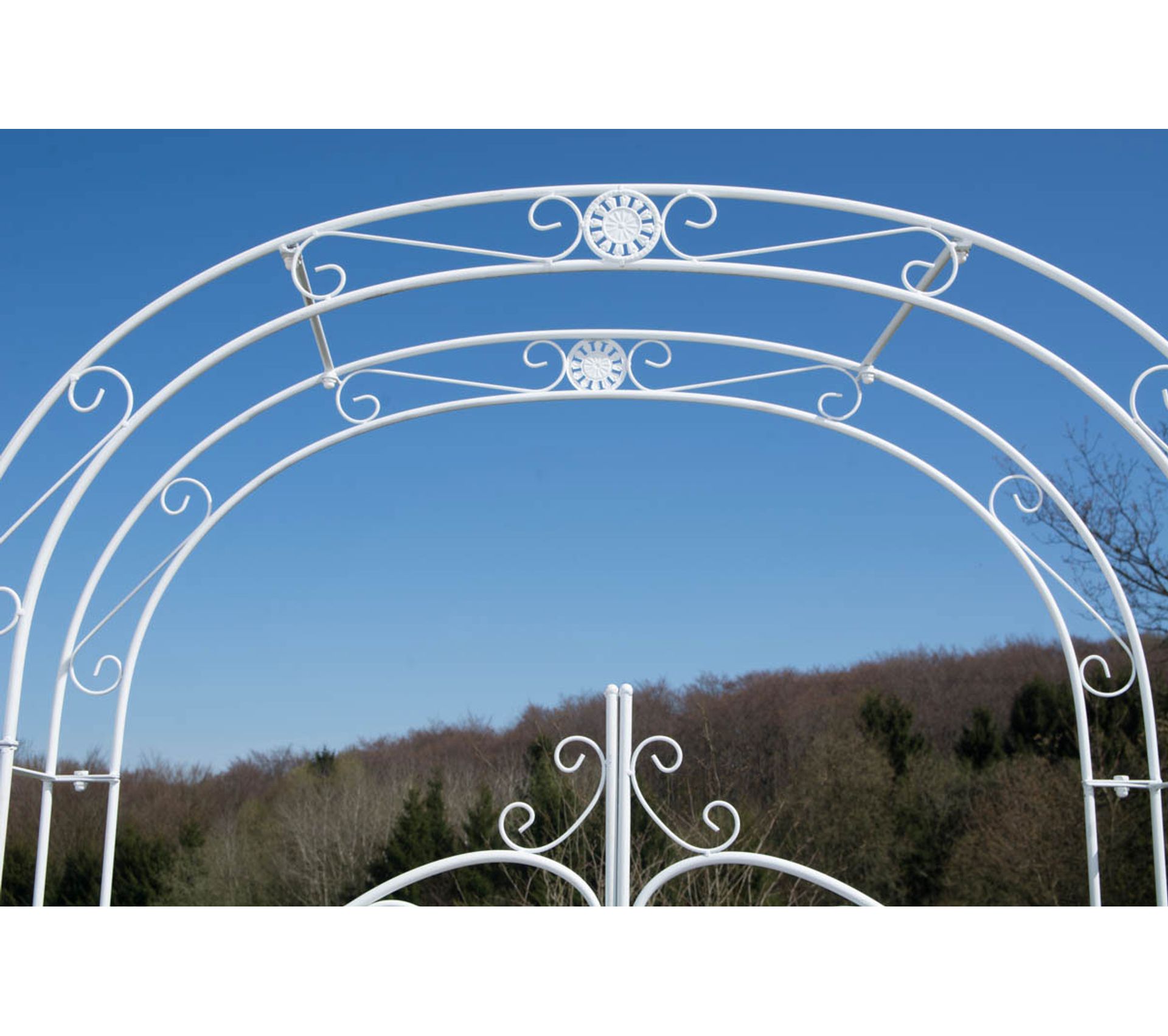 Arche À Rosiers En Fer Melissa Avec Porte Blanc - Clôture - Palissade BUT