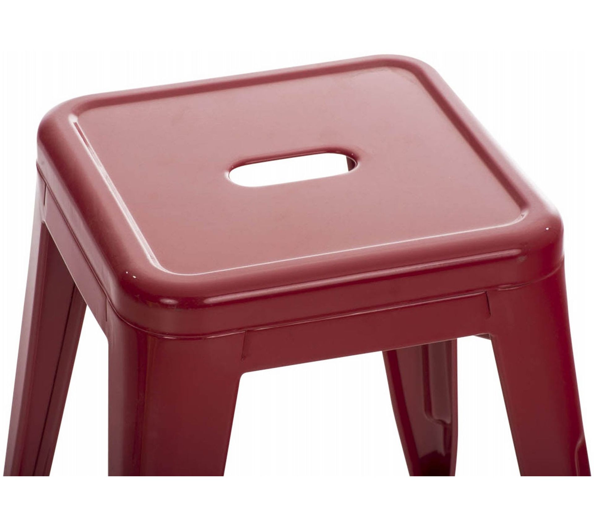 Tabouret Bas Au Style Industriel Armin Métal Rouge - Tabouret BUT