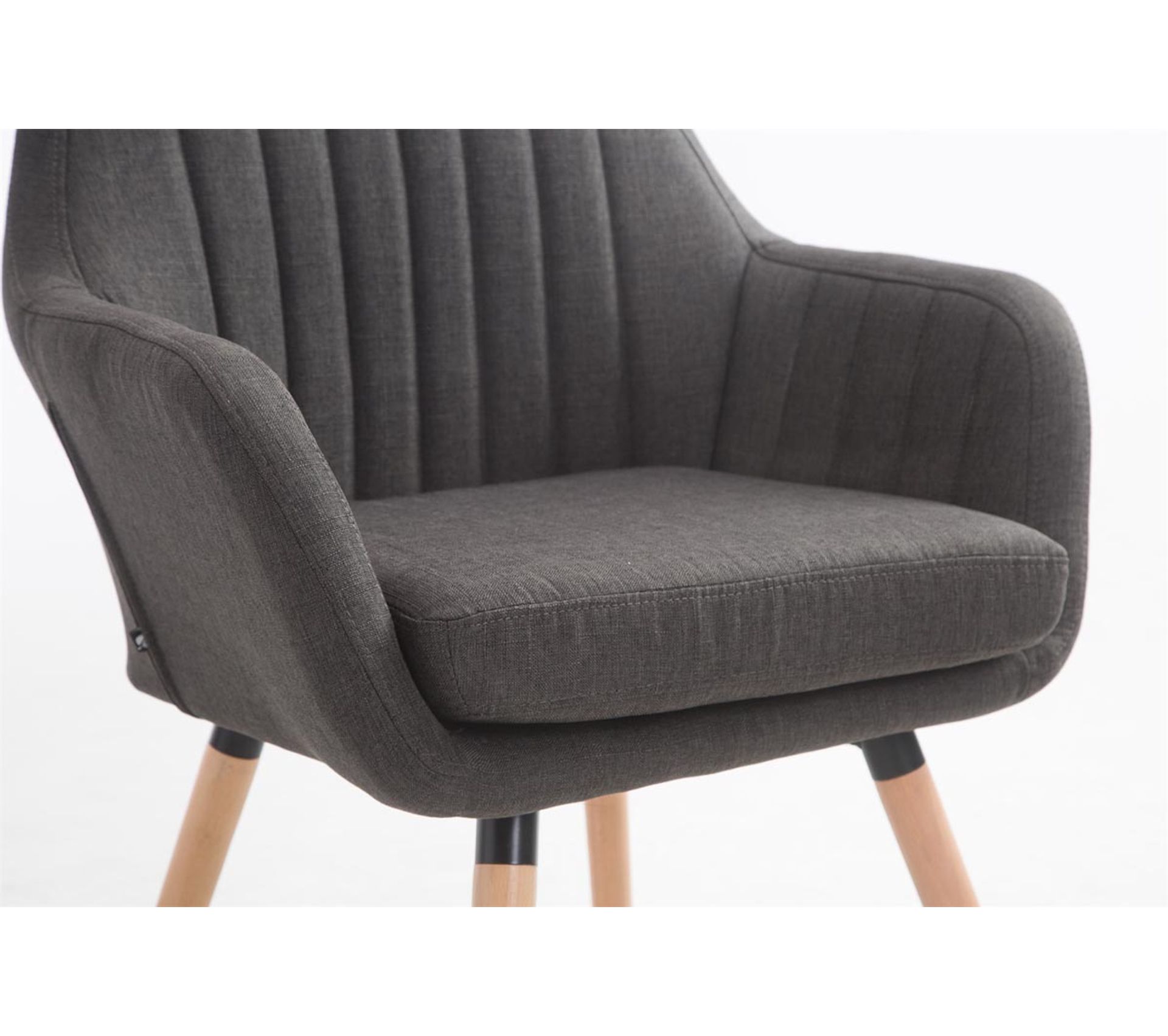 Chaise De Salle À Manger Florian En Tissu Avec Piètement En Bois Gris ...