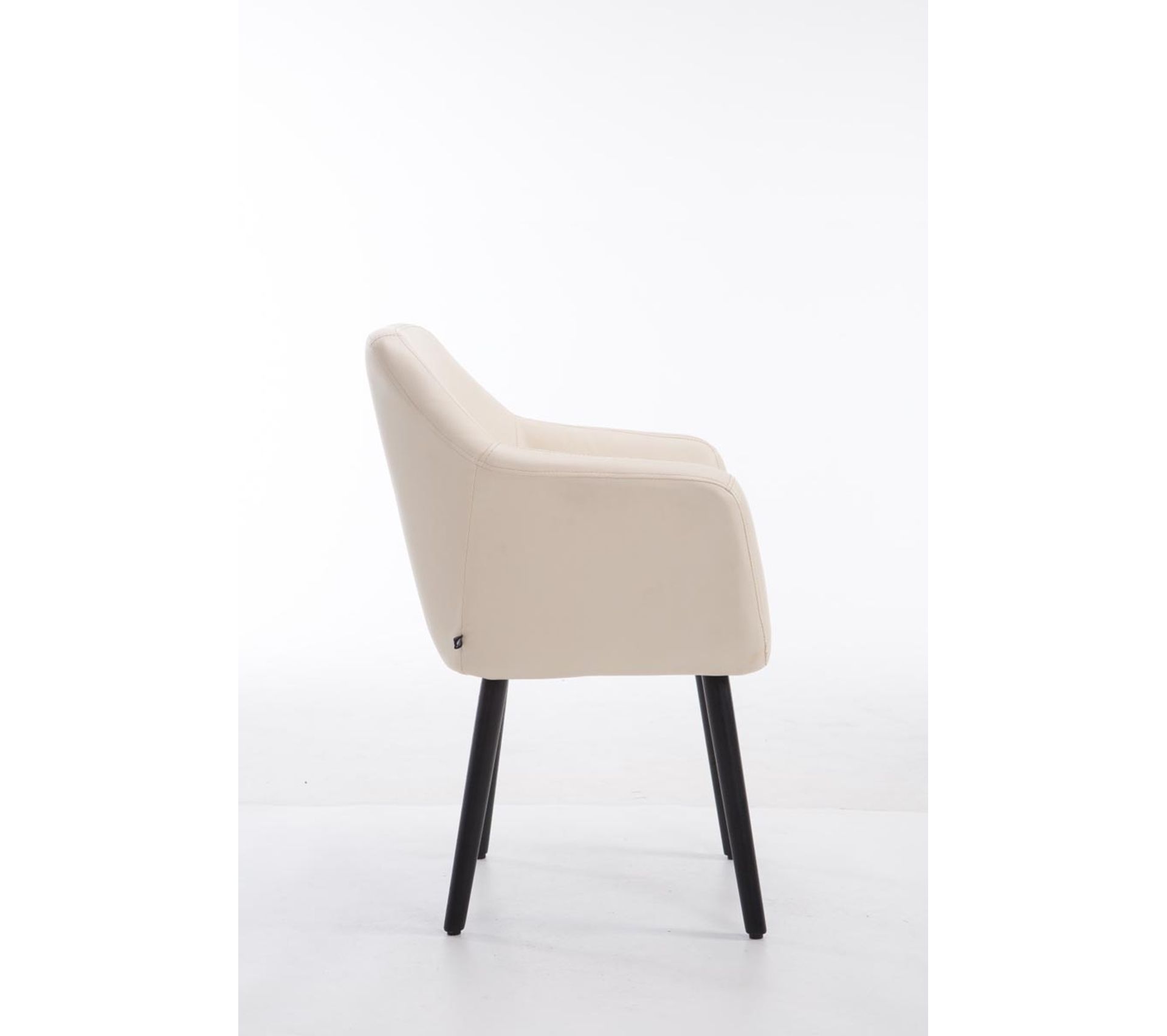 Chaise De Salle À Manger Utrecht En Similicuir Et Pieds En Bois Crème ...