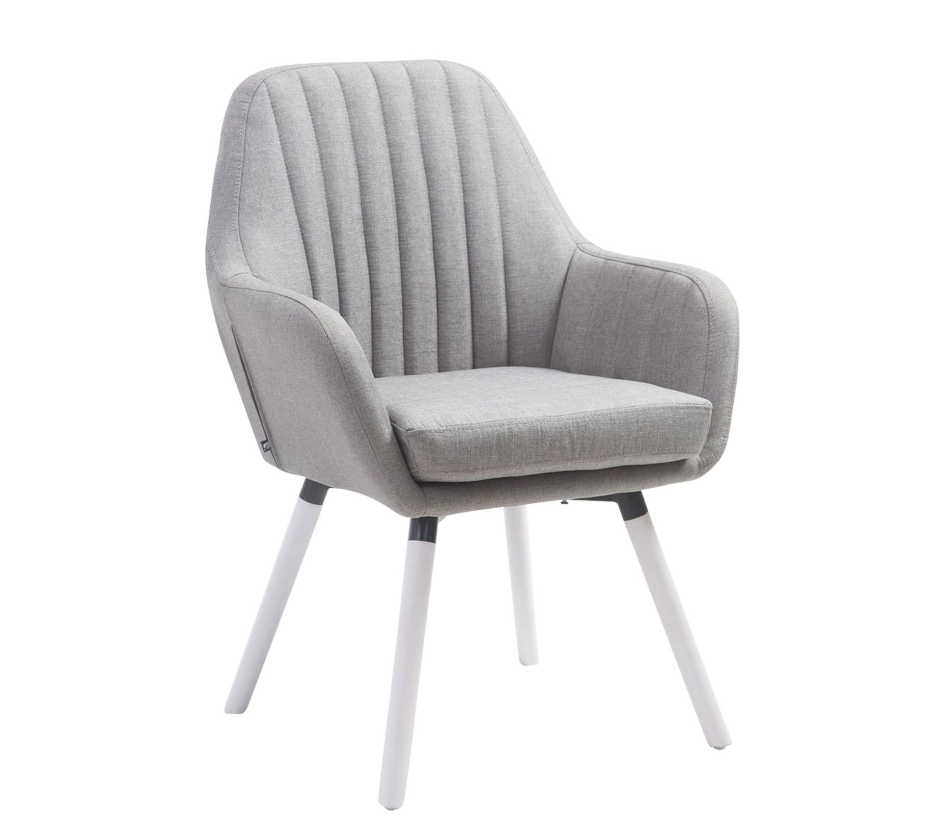 Chaise De Salle À Manger Florian En Tissu Avec Piètement En Bois Gris ...