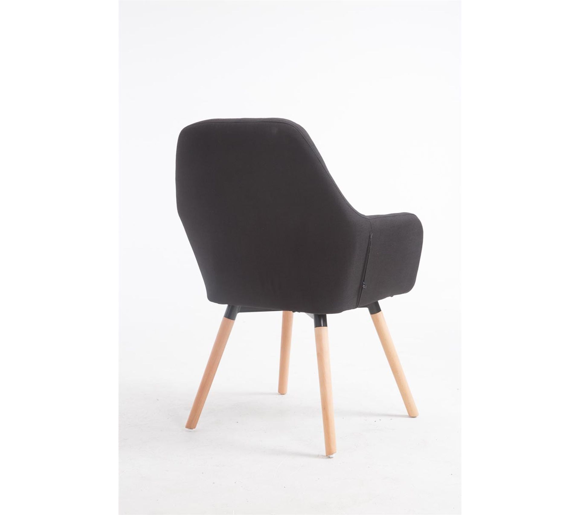 Chaise De Salle À Manger Florian En Tissu Avec Piètement En Bois Noir ...