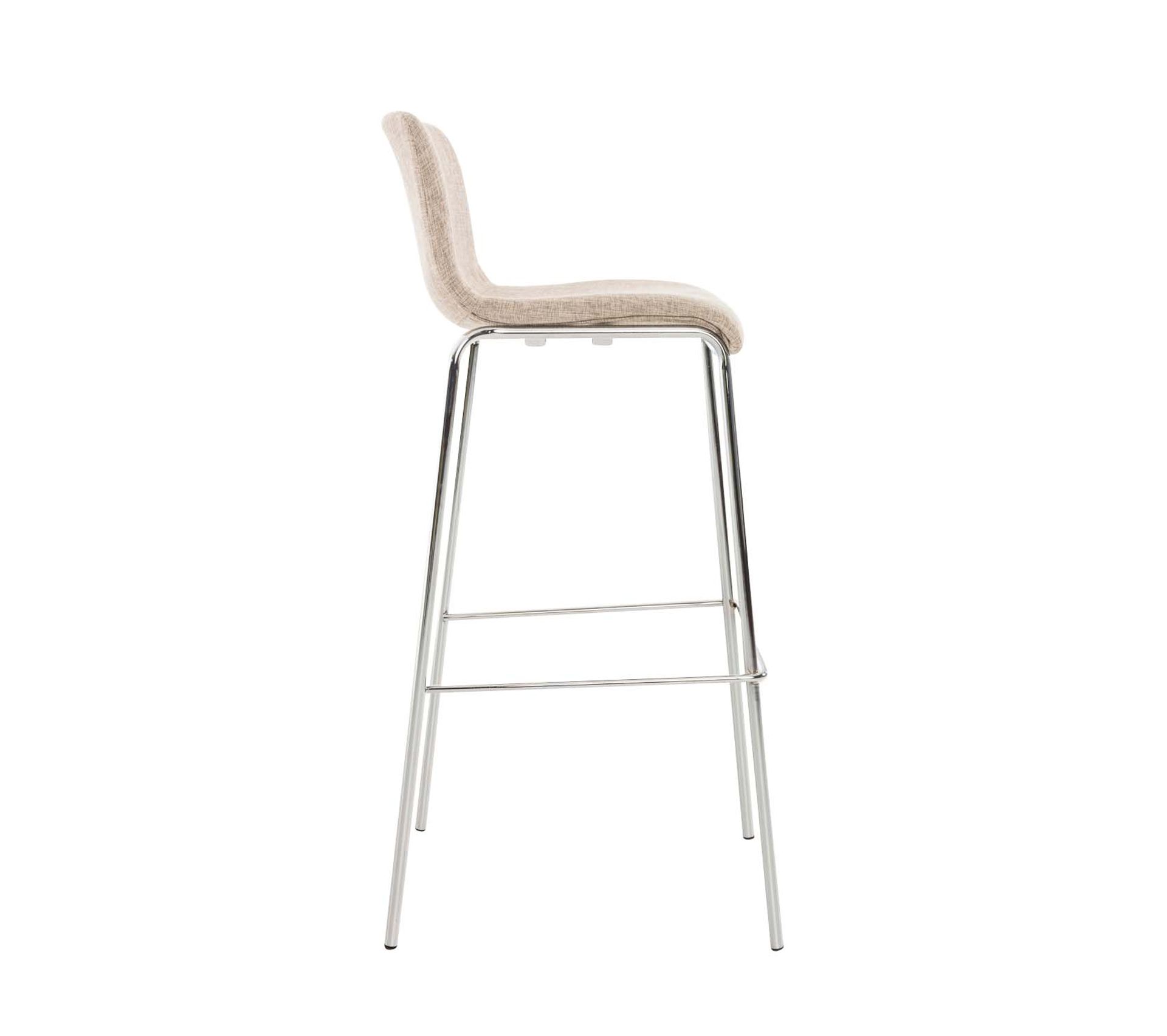 Tabouret De Bar Hoover Assise En Tissu - 4 Pieds En Métal Crème/chrome ...