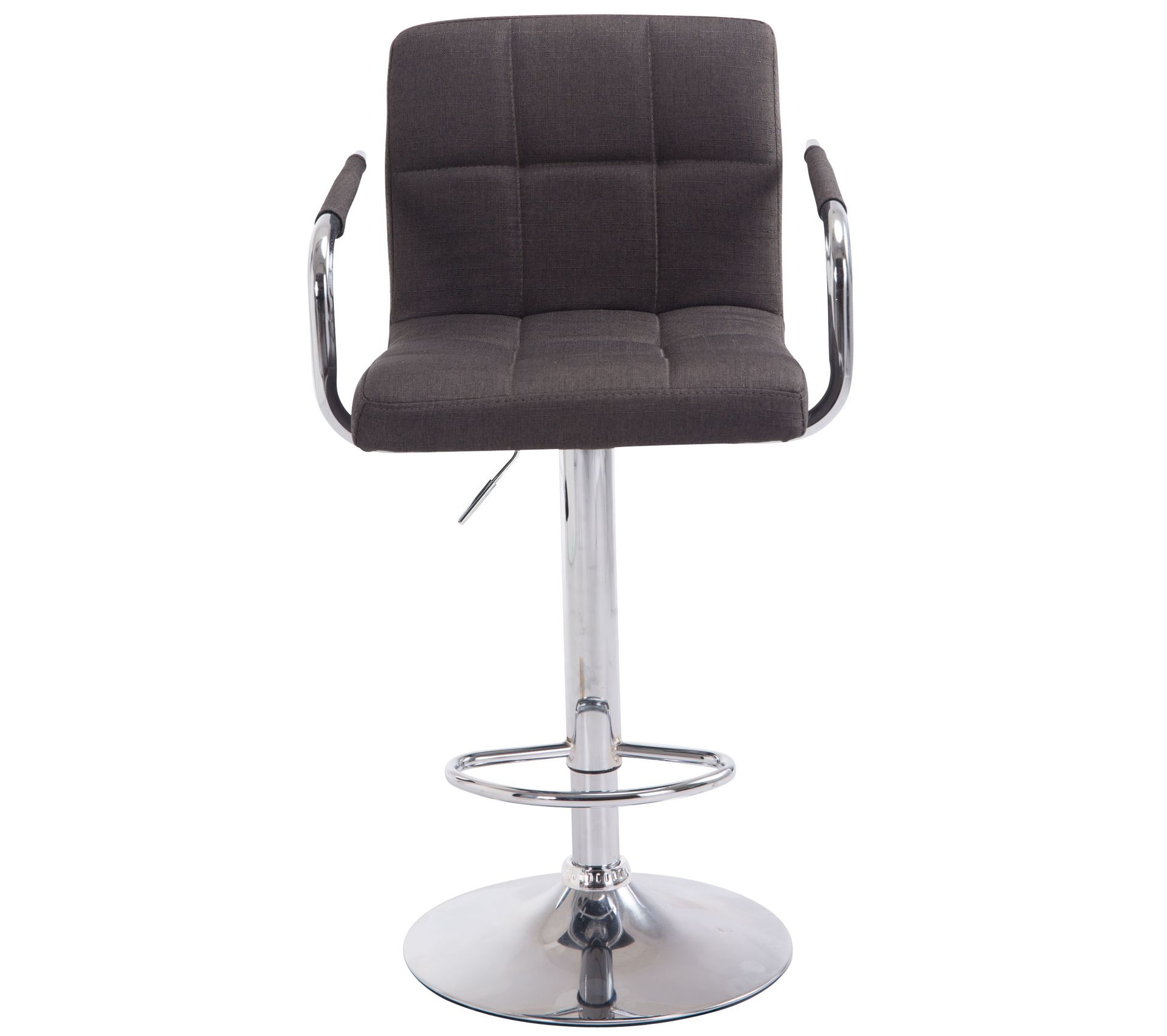 Lot De 2 Tabourets De Bar Lucy V2 En Tissu Gris Foncé/chrome - Tabouret BUT